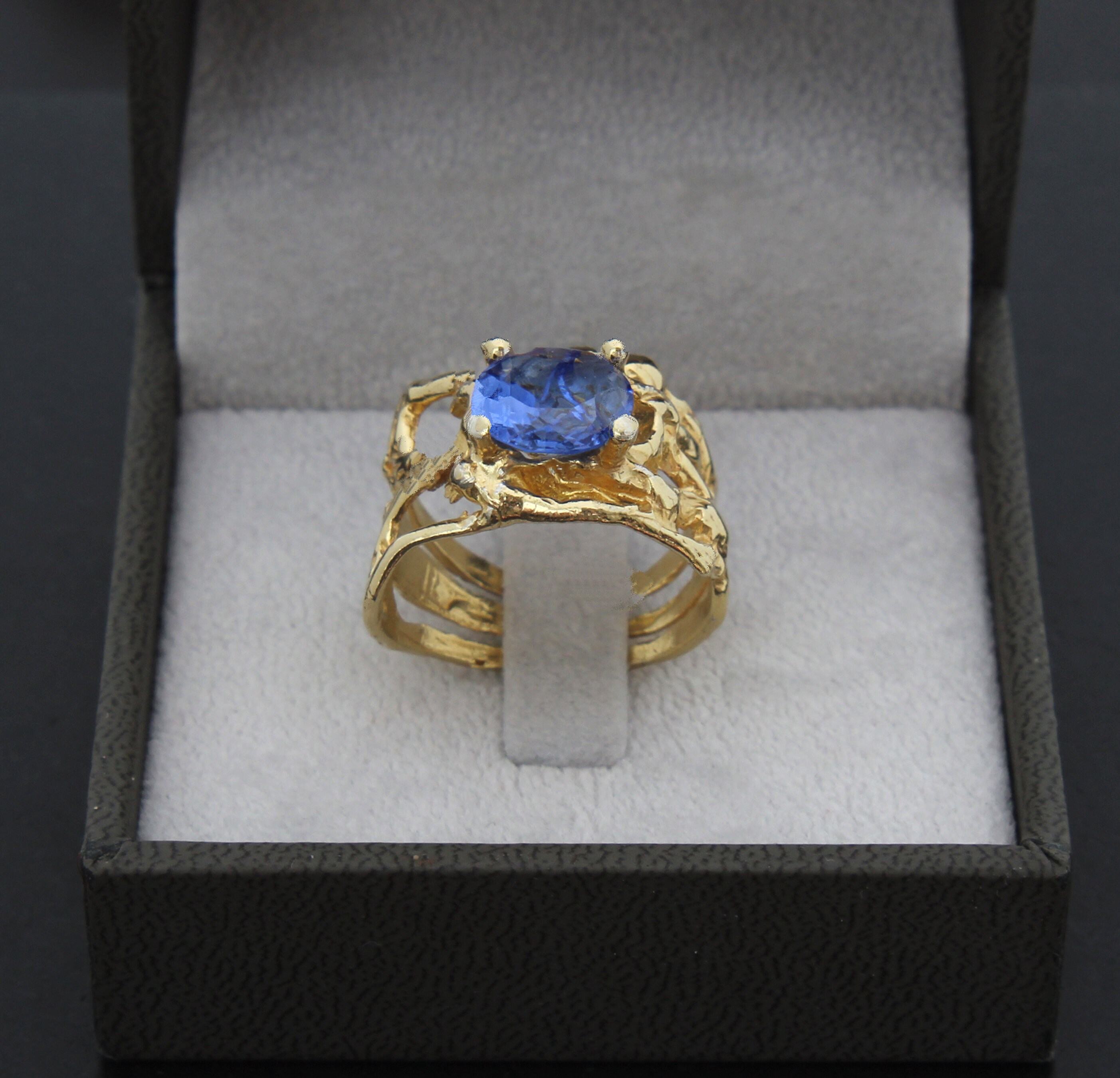 14K Solid Gold Structural Wide Ring Abstract Gold Ring With | Etsy