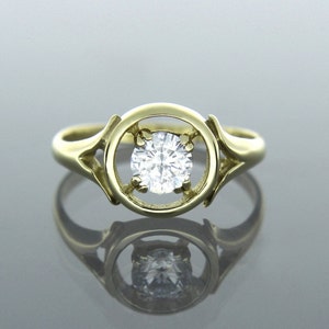14K Solid Gold Lab Grown Diamond Solitaire Engagement Ring - Etsy