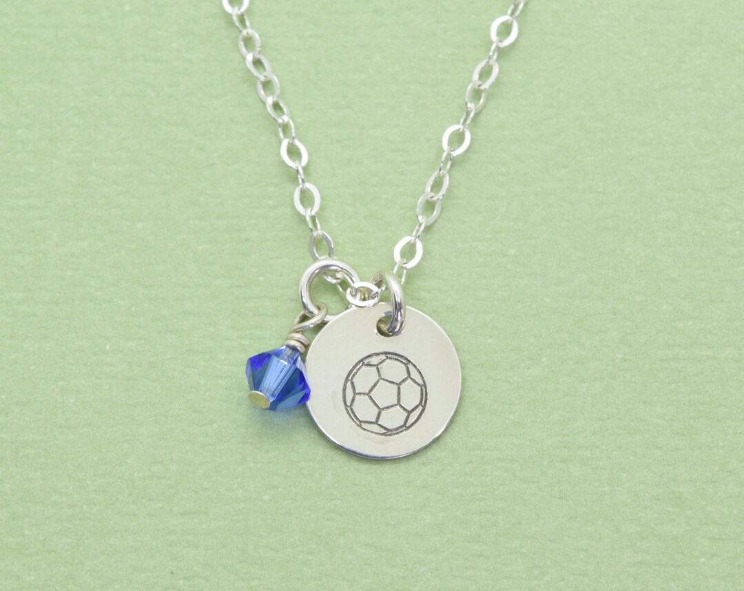 Sterling Silver Soccer Ball Charm Necklace, Soccerball Pendant, Sports ...