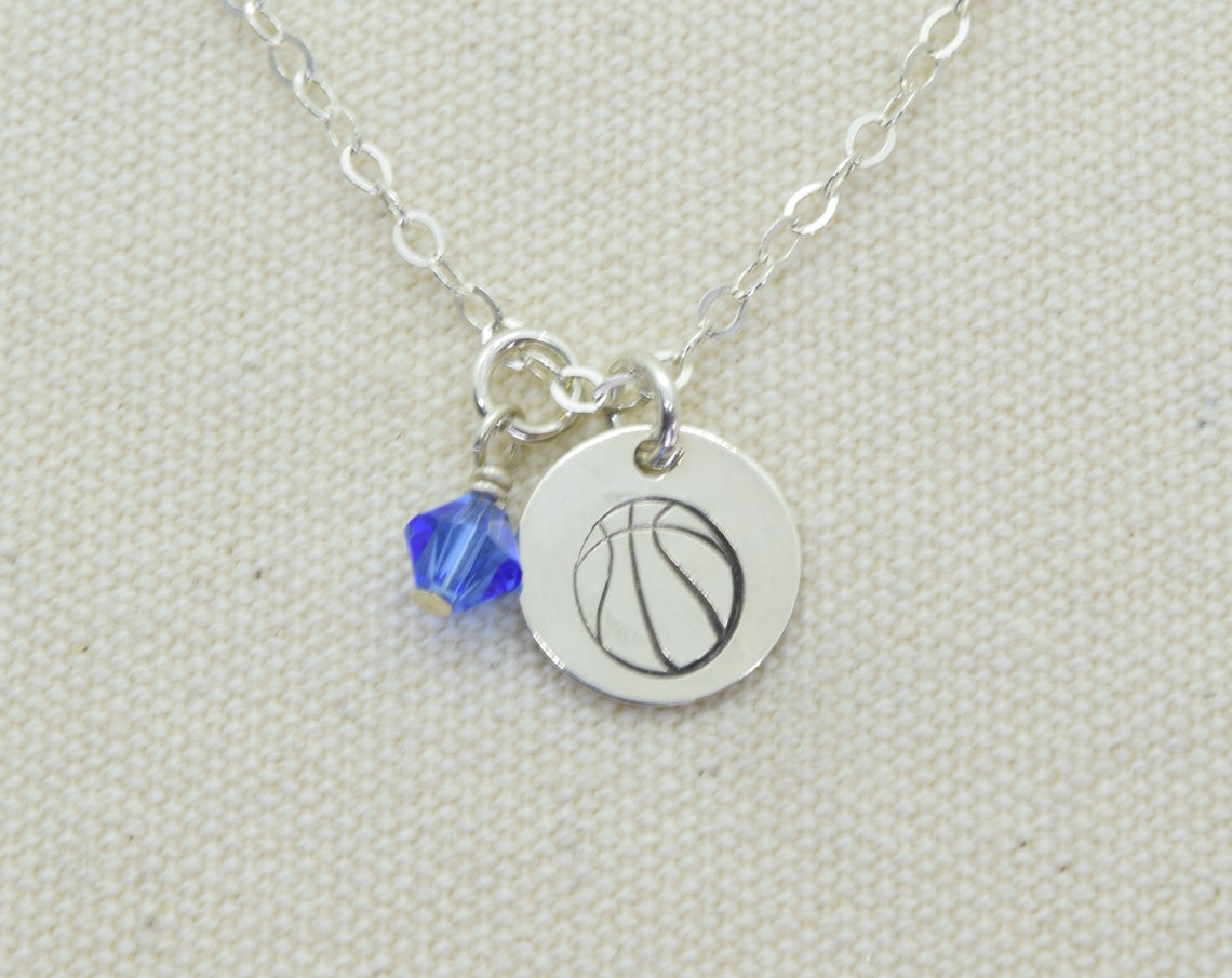 Sterling Silver Basketball Charm Necklace, Basketball Pendant, Sports ...