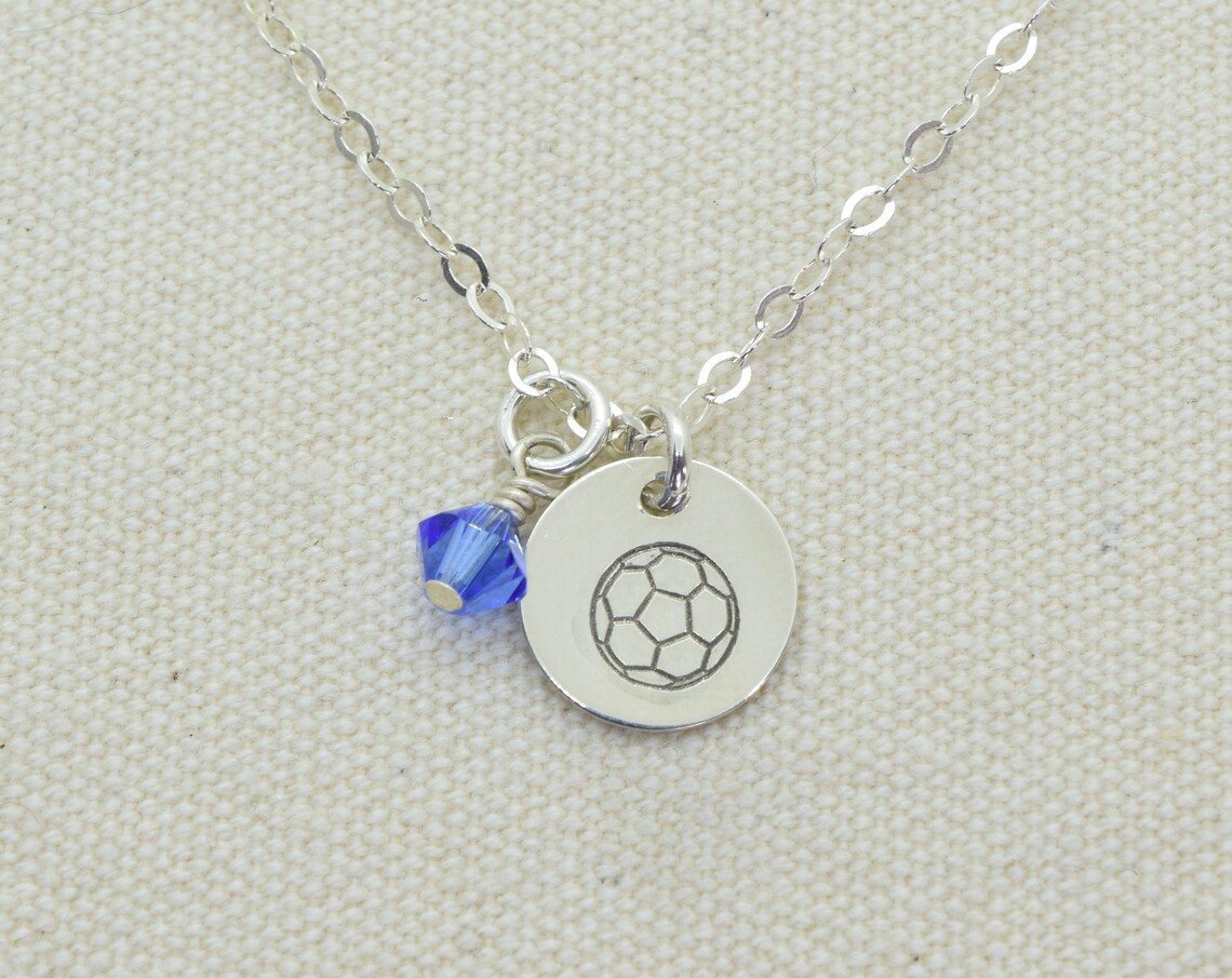 Sterling Silver Soccer Ball Charm Necklace, Soccerball Pendant, Sports ...