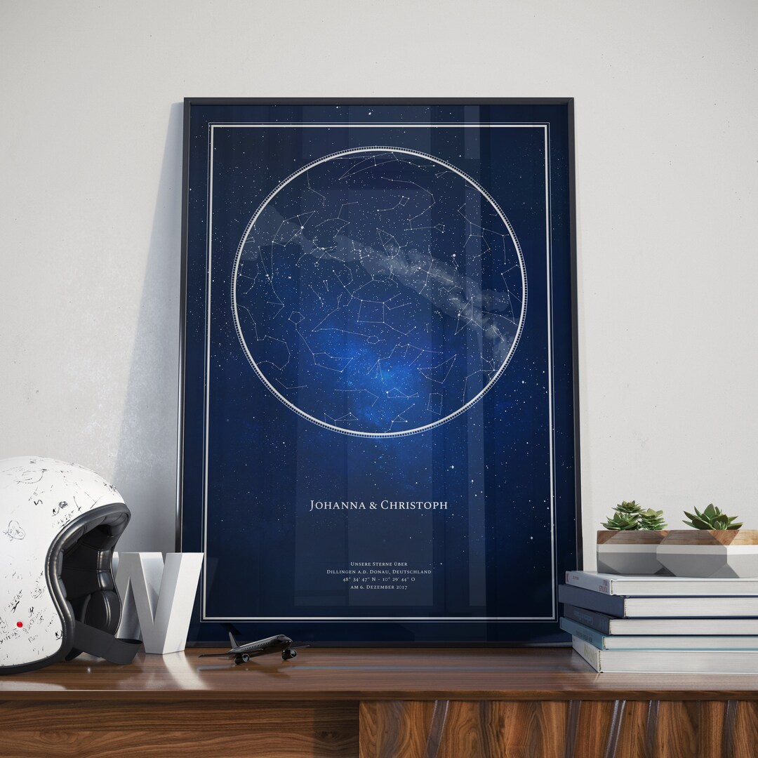 Custom Star Map, Unique Night Sky, Constellation Personalized Poster ...