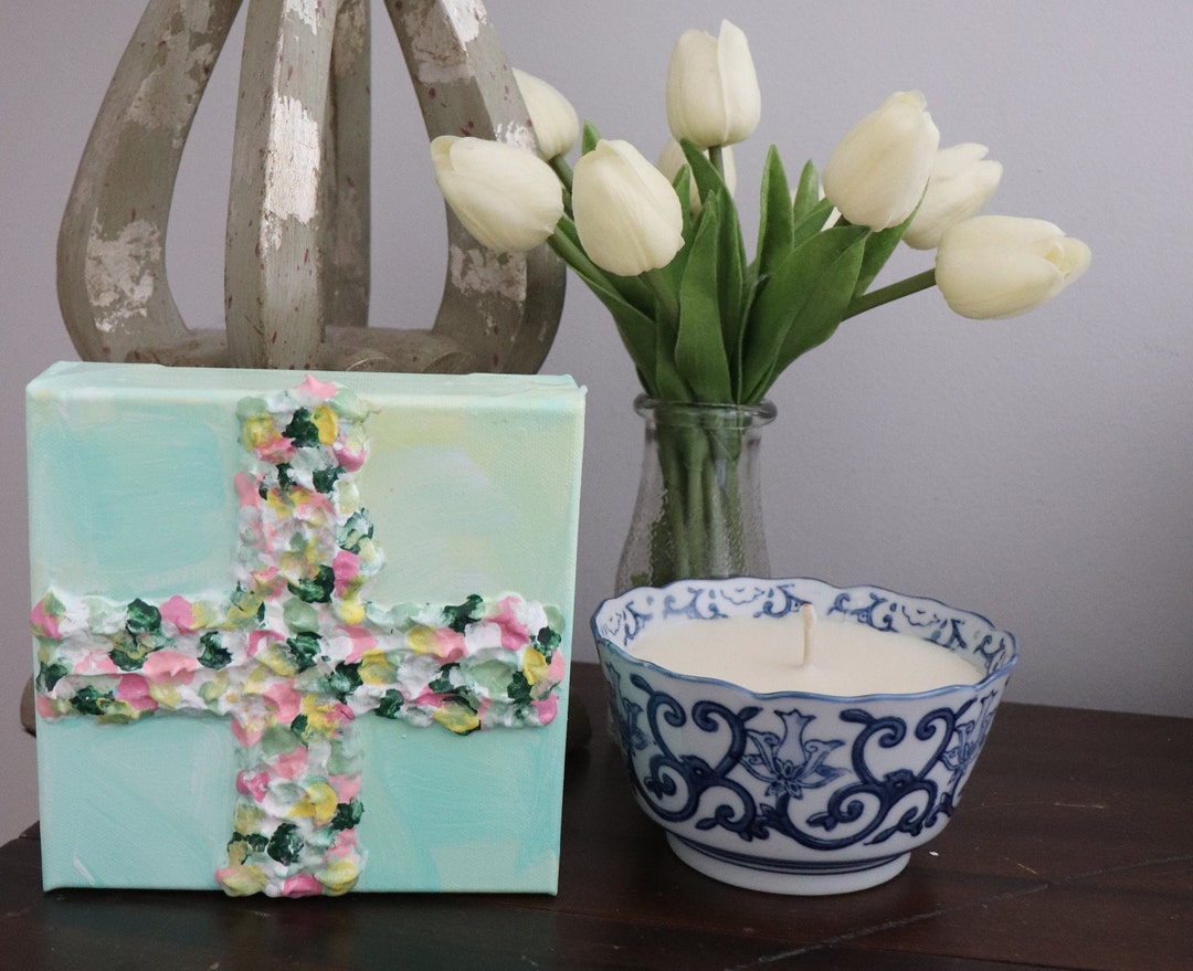 Cross Textured Art Painting Christian Art 6x6 Abstract Psalm 23:6 ...