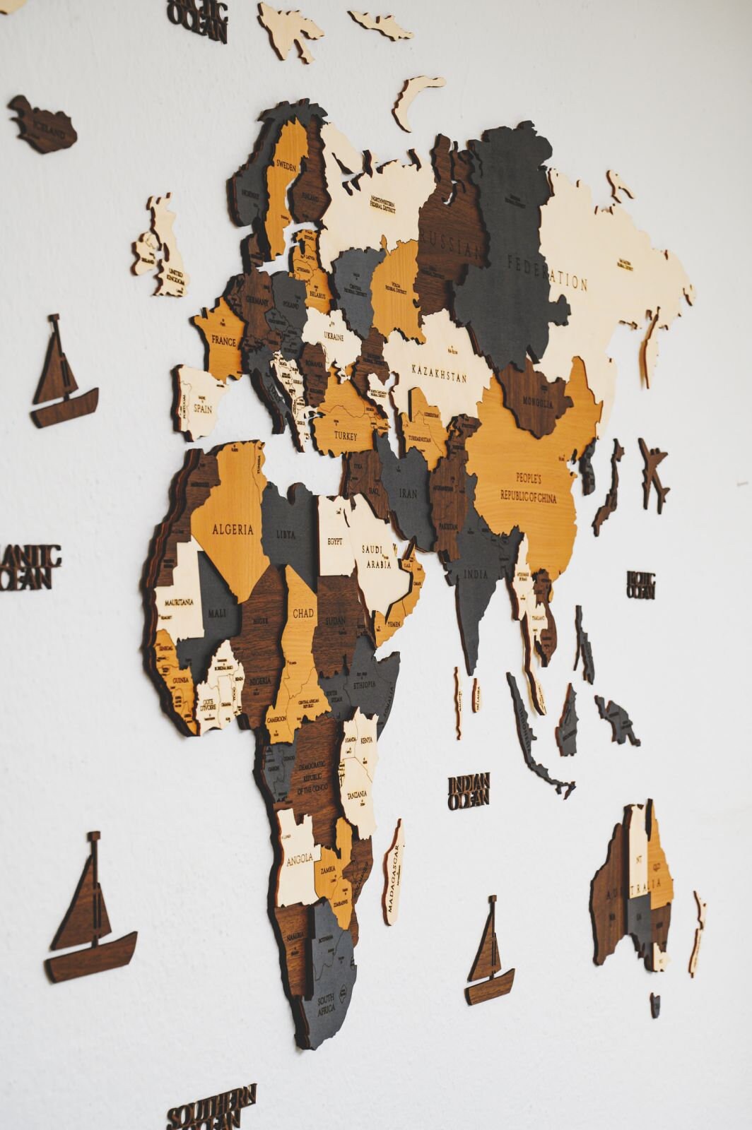 Wooden World Map, Wall Decor, Gift , Housewarming Gift - Etsy