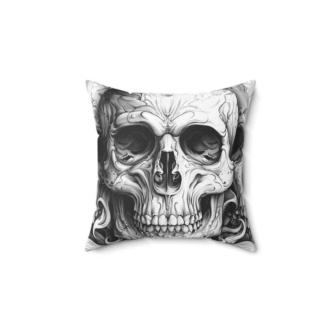 Goth Skull Throw Pillow, Dark Academia Decorative Cushion With Original ...