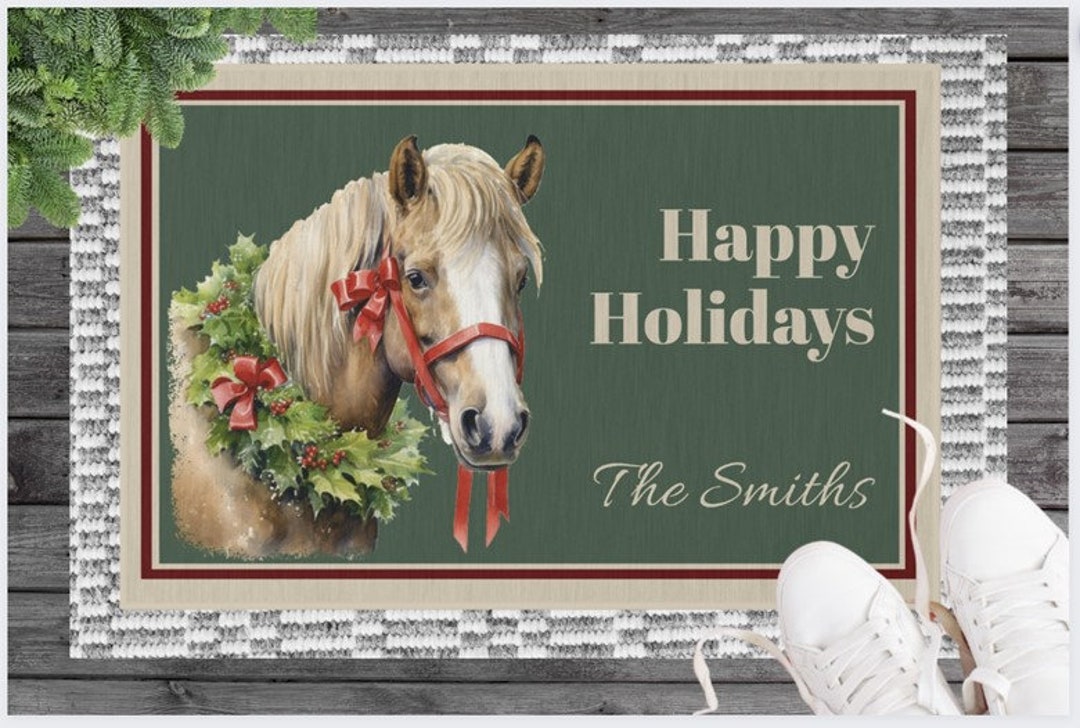 Personalized Chrismas Horse Doormat Cute Shetland Pony - Etsy