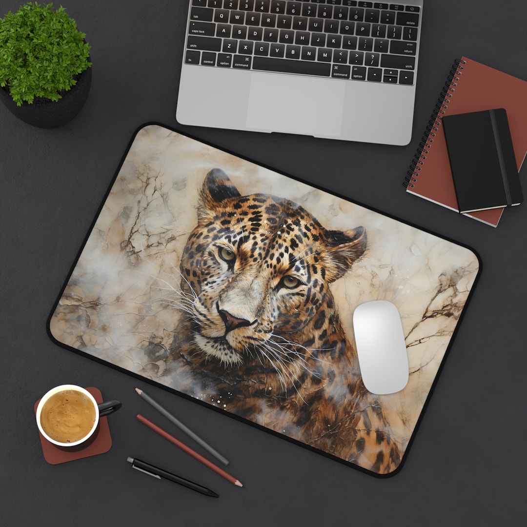 Big Cat Leopard EX Large Mouse Pad, Animal Lover Desk Mats, Cat Lover ...