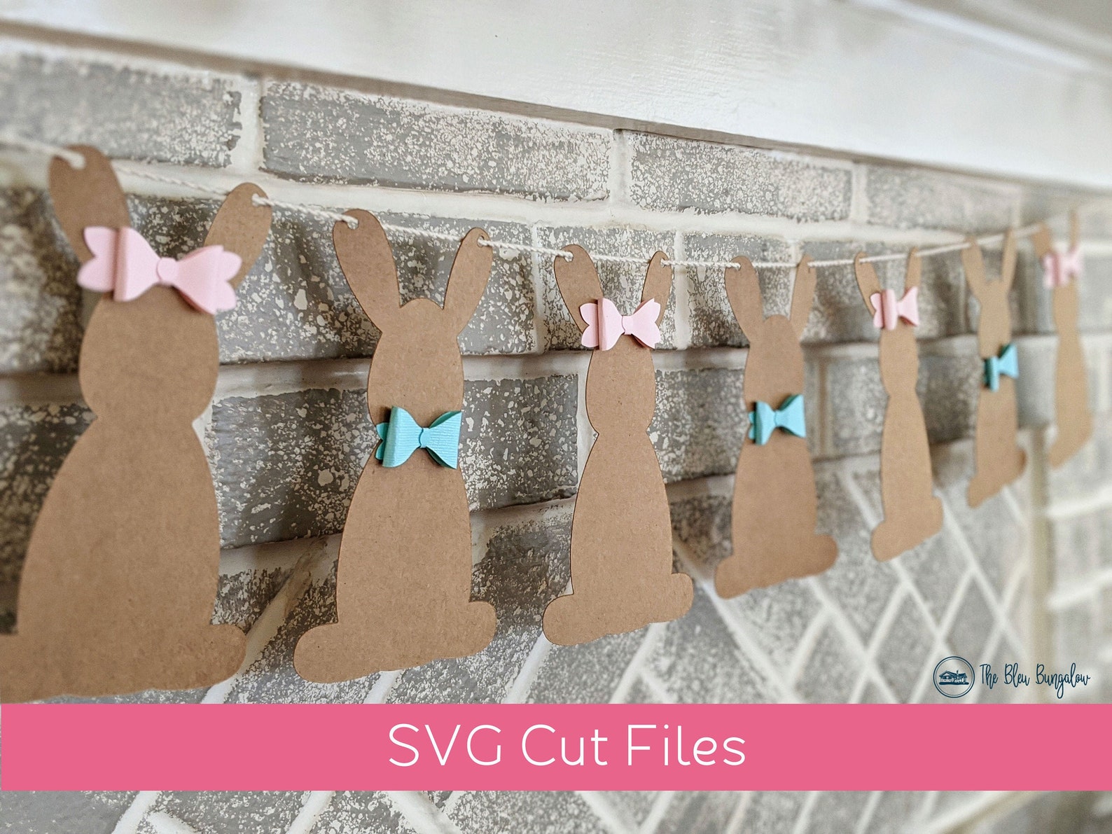 Bunny Banner SVG Easter Bunny Banner SVG Cut Files for - Etsy