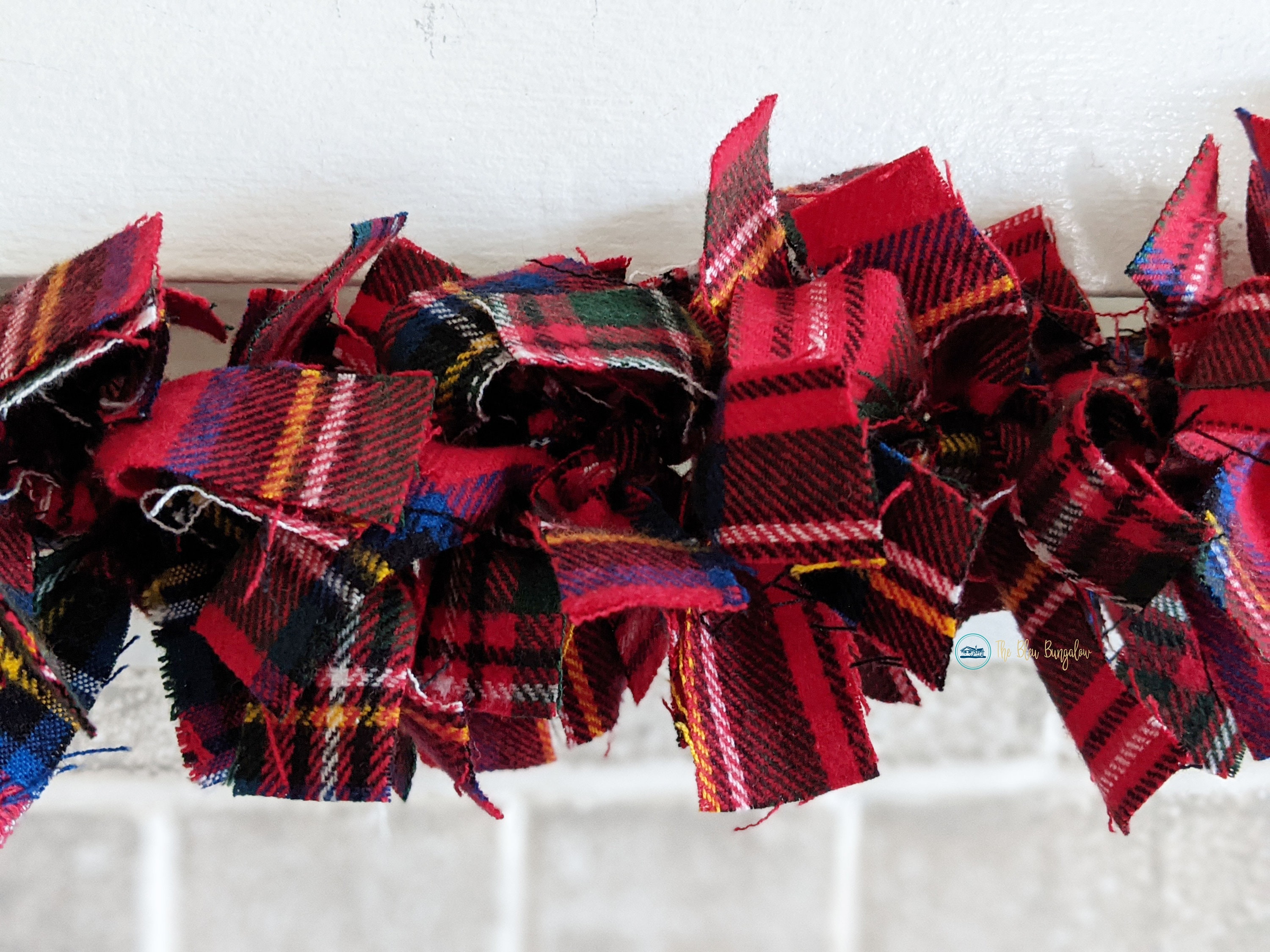 Christmas Rag Garland, Tartan Plaid Garland, Christmas Garland for ...