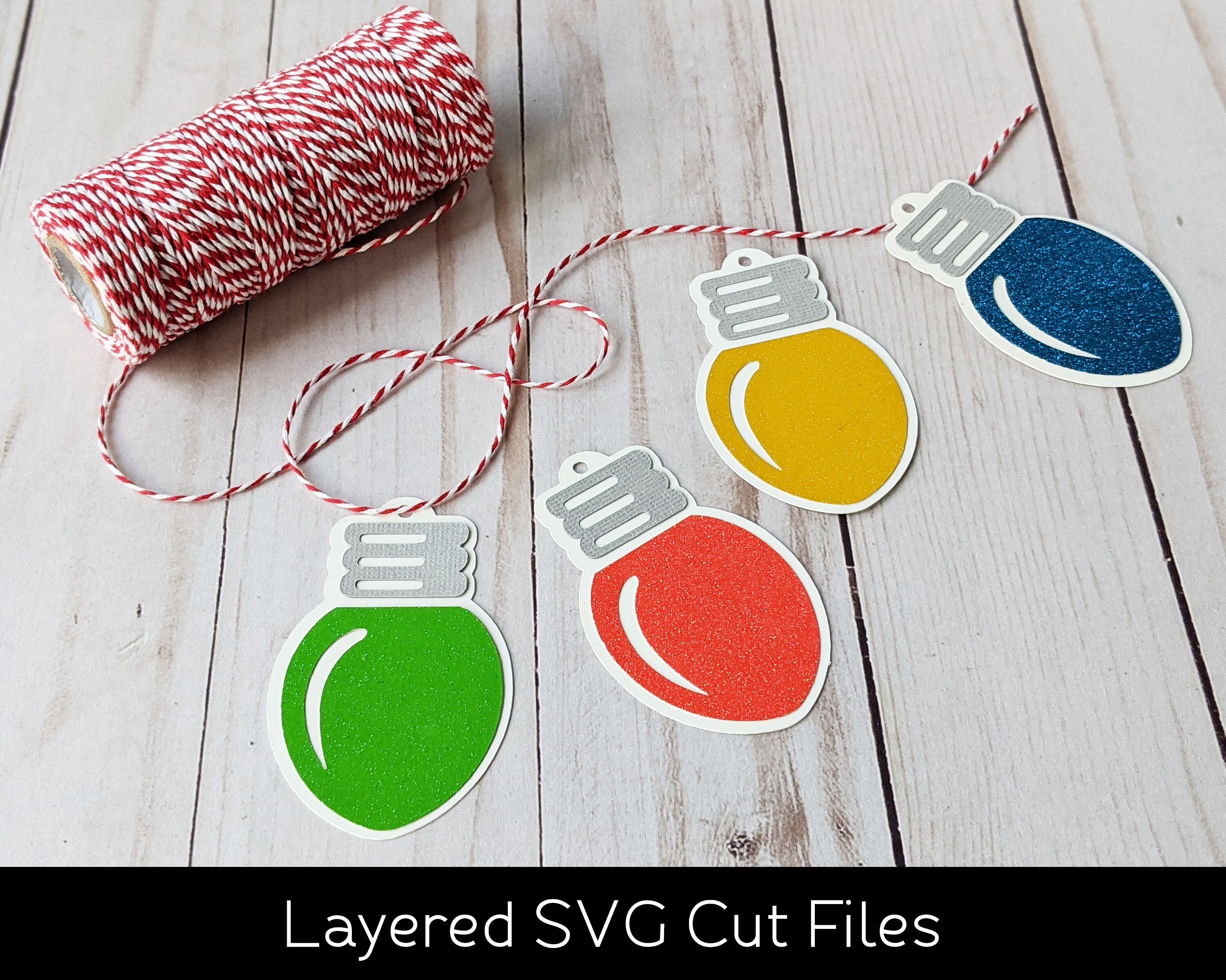 Christmas Light Bulb SVG Gift Tag SVG Christmas Lights SVG | Etsy