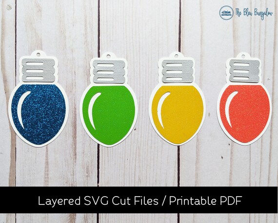 Christmas Light Bulb SVG Gift Tag SVG Christmas Lights SVG | Etsy