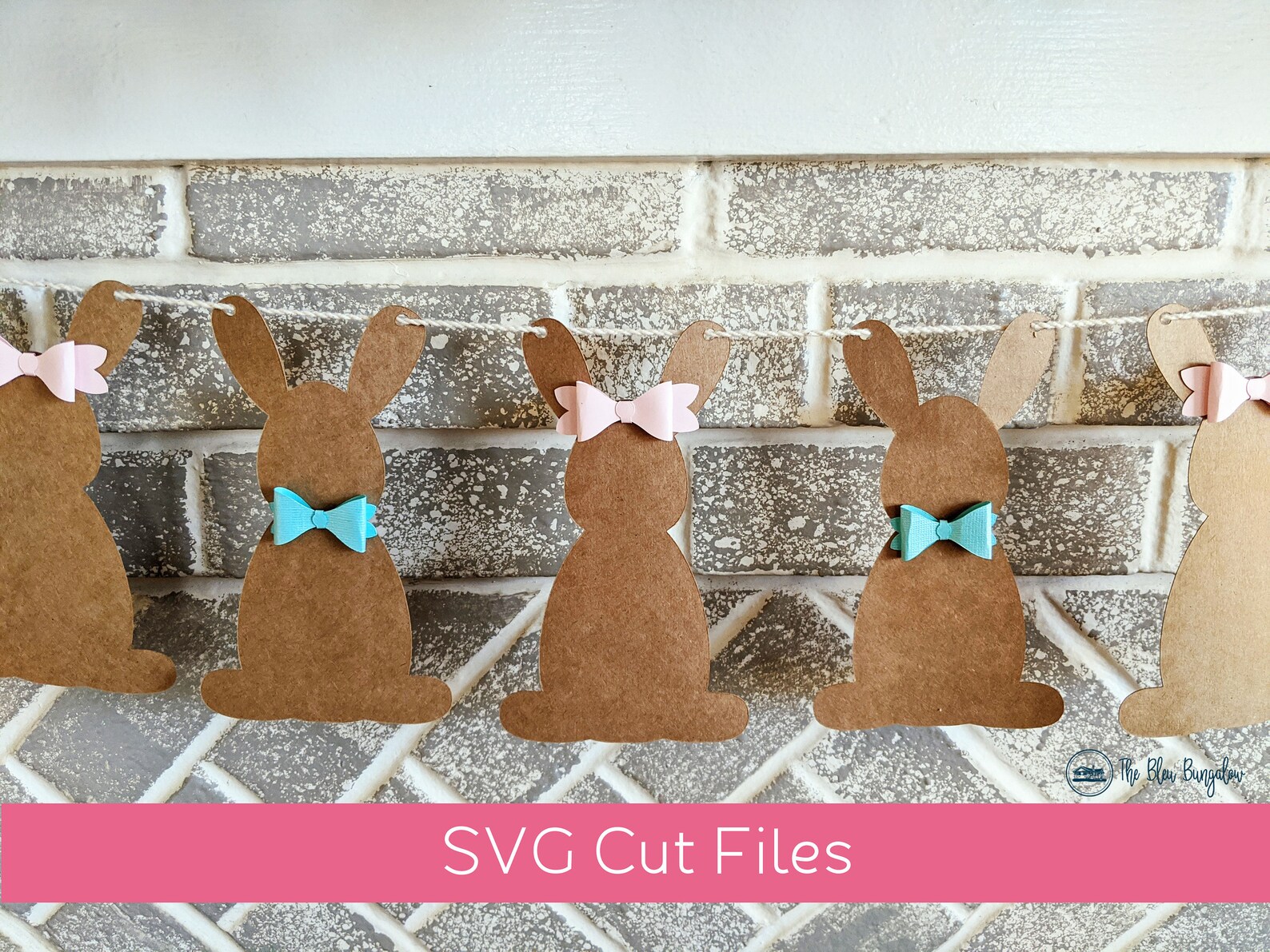 Bunny Banner SVG Easter Bunny Banner SVG Cut Files for - Etsy
