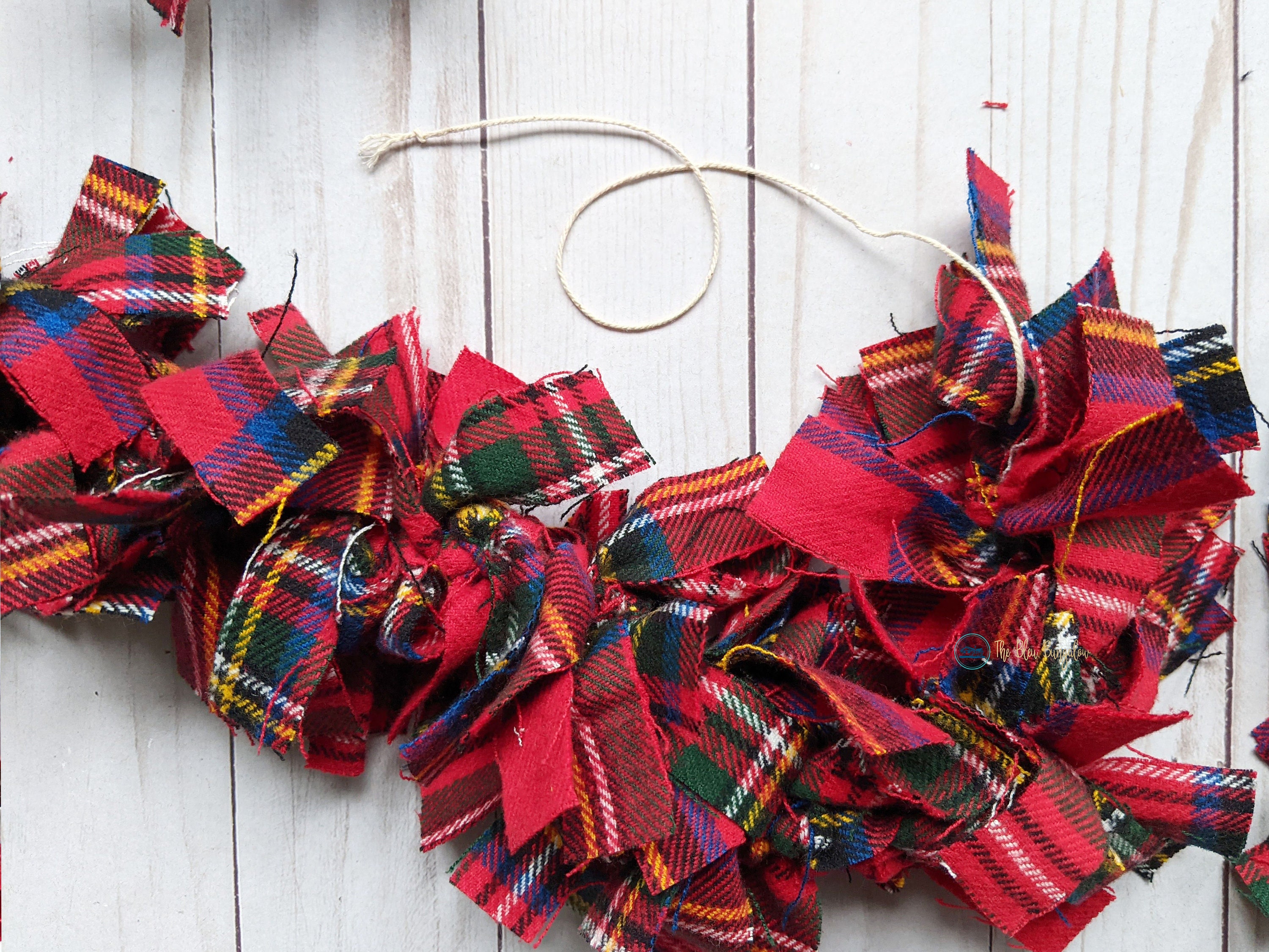 Christmas Rag Garland, Tartan Plaid Garland, Christmas Garland for ...