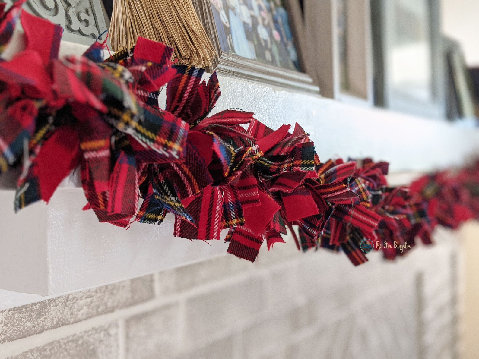 Christmas Rag Garland, Tartan Plaid Garland, Christmas Garland for ...