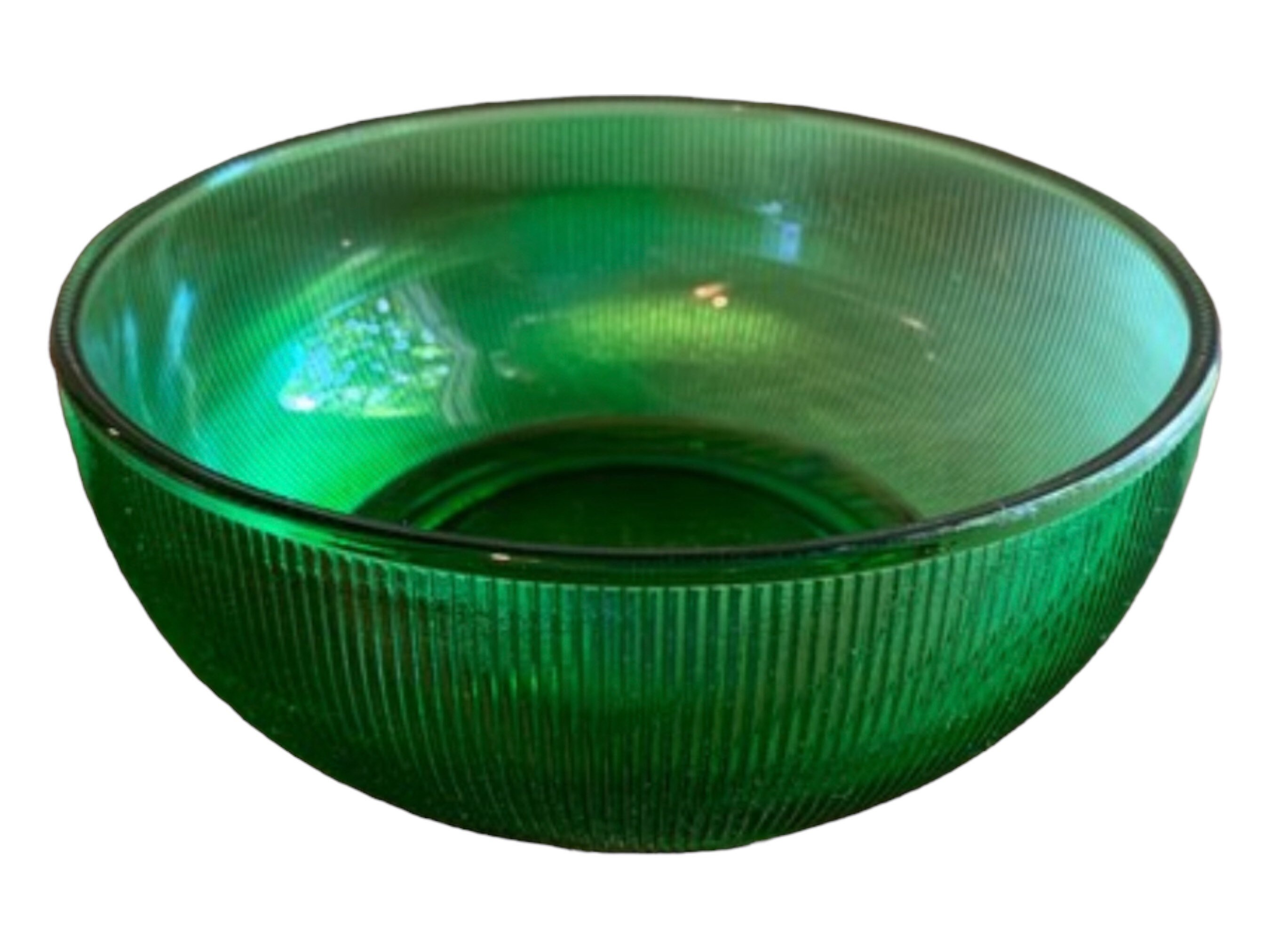 Gorgeous Vintage Emerald Forest Green Ribbed Prismatic Glass - Etsy