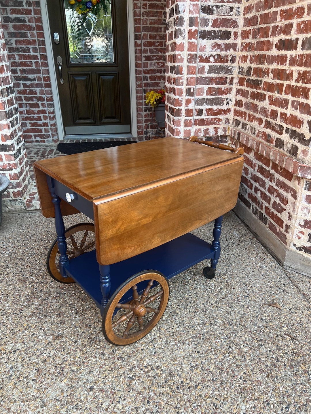 Beverage Cart, Tea Cart, Bar and Drinkware, Drop-leaf Rolling Cart ...