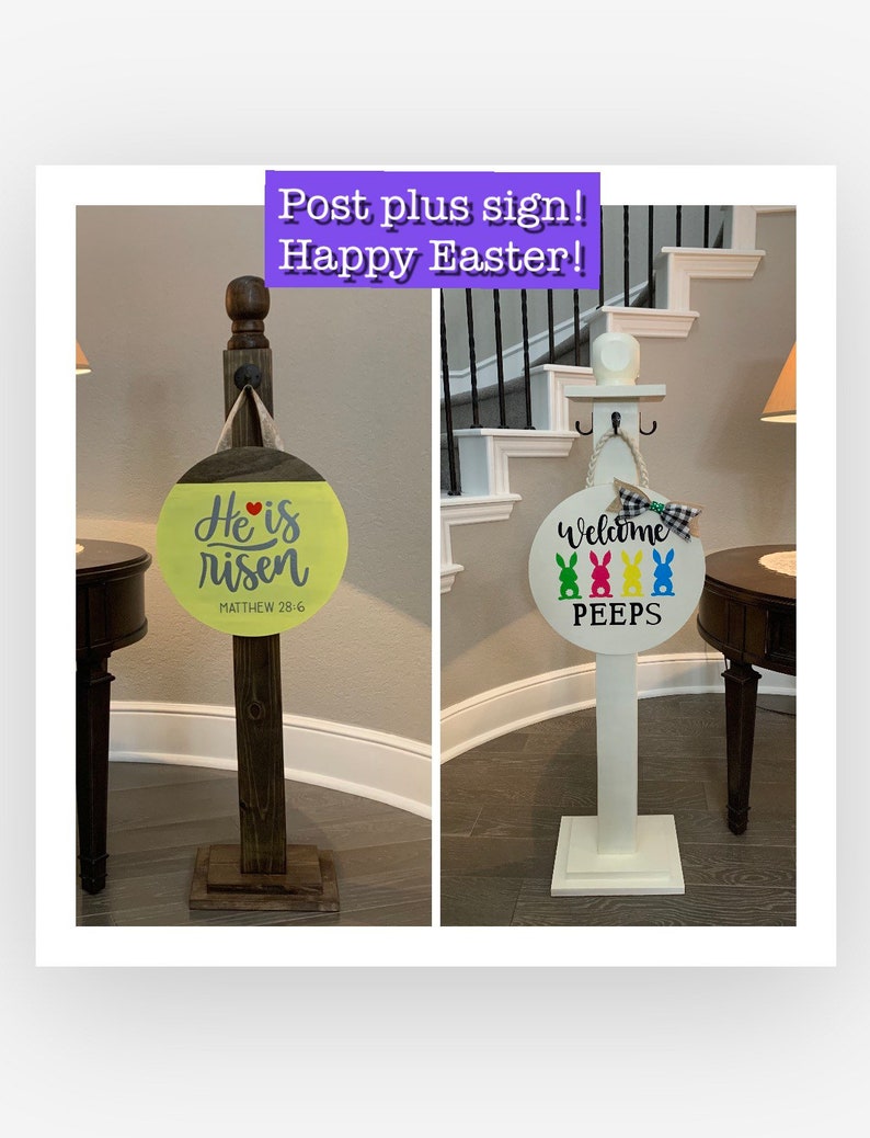 Wood Banister Post & Sign - Etsy