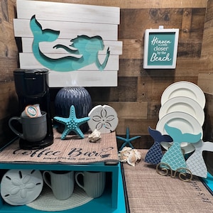 Beach Decor, Figi Color Coffee Cabinet, Coastal Themed Hutch - Etsy