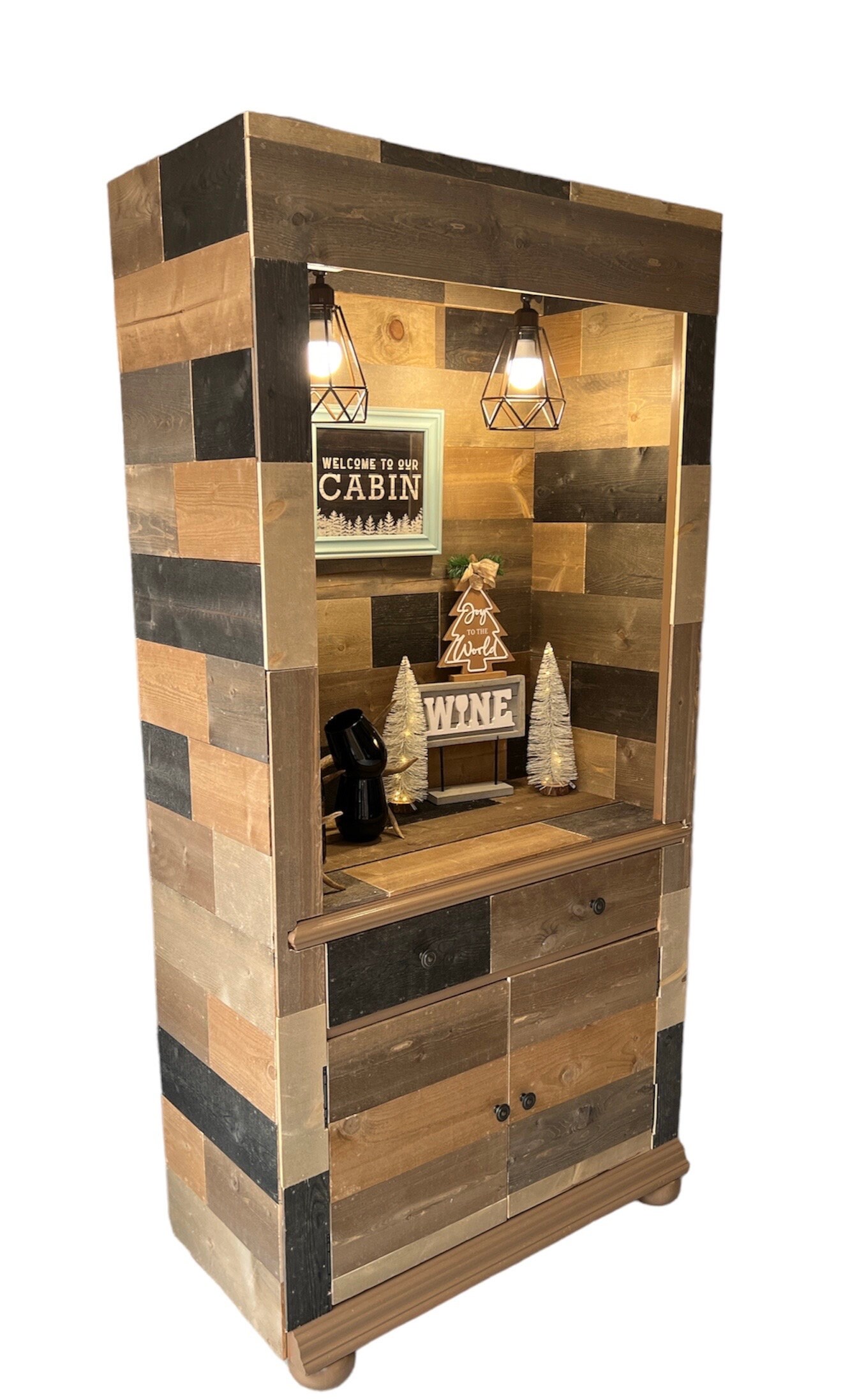 Solid Wood Barn Wood Cabinet Rustic Cabin Decor Coffee and - Etsy