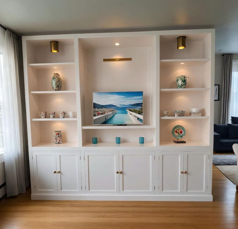 Custom Size and Colors: Pine Wood Media/entertainment Center, 10 Ft X 9 ...