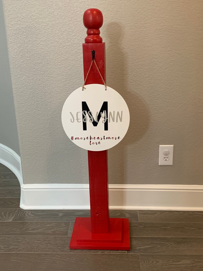 Banister Sign Holder Banister Post Wood Post Holiday Decor | Etsy