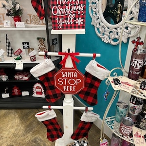 Stocking Holder, Banister Post, Christmas Post & Stockings - Etsy