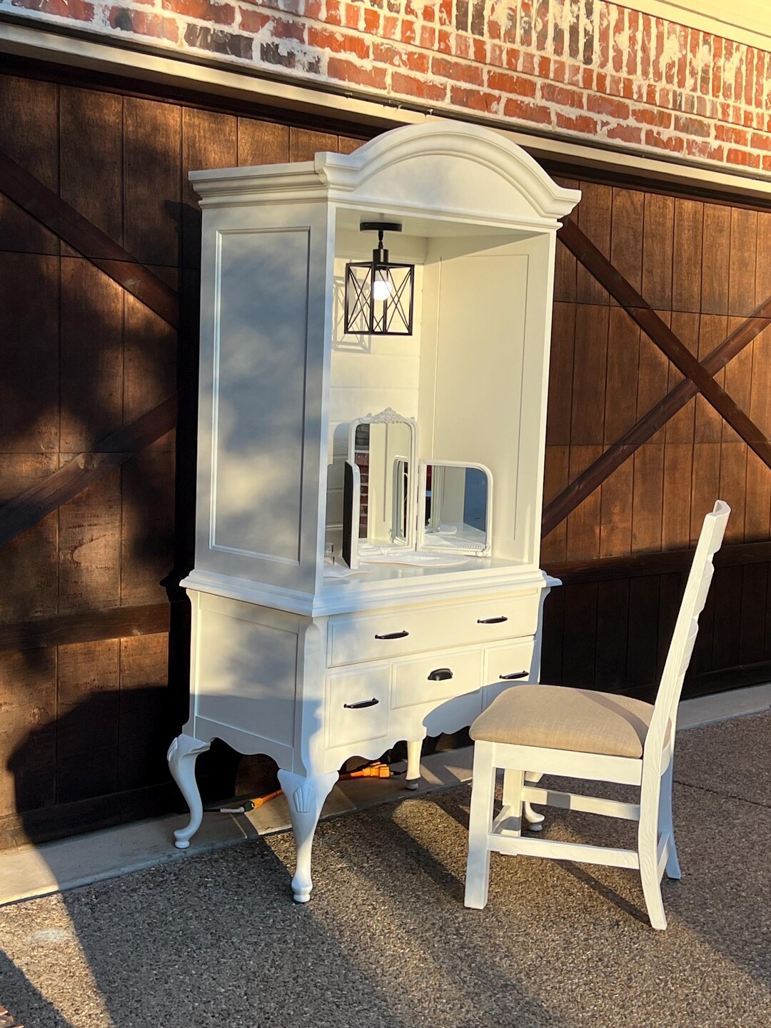 Vanity Armoire, Vanity Dresser, Simply White, Black Hardware - Etsy
