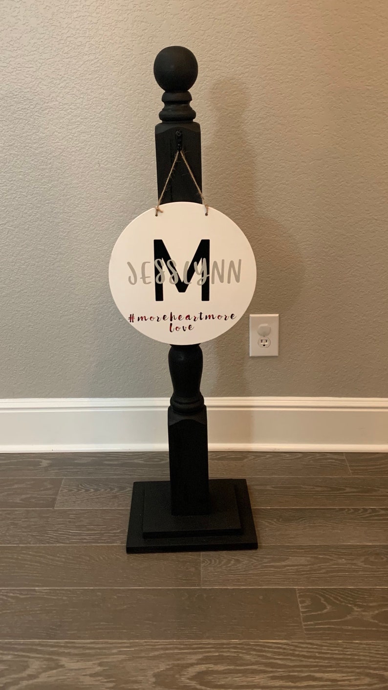 Banister Sign Holder Banister Post Wood Post Holiday Decor | Etsy