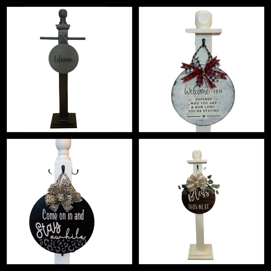 Wood Banister Post & Sign - Etsy