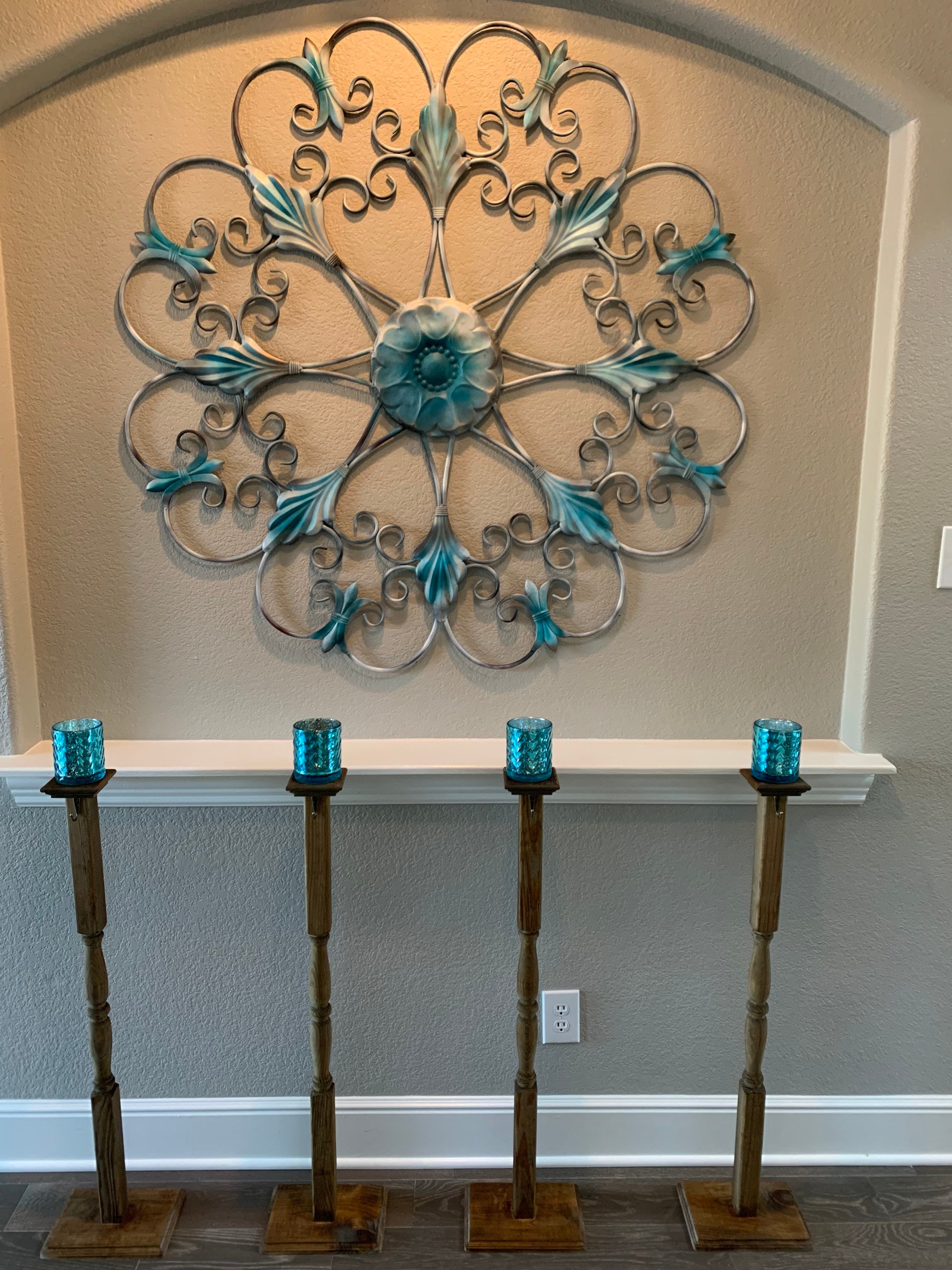 Set of 4, Banister Post Candle Holders, Decorative Candle Post, Holiday ...