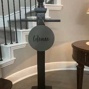 Wood Banister Post & Sign - Etsy
