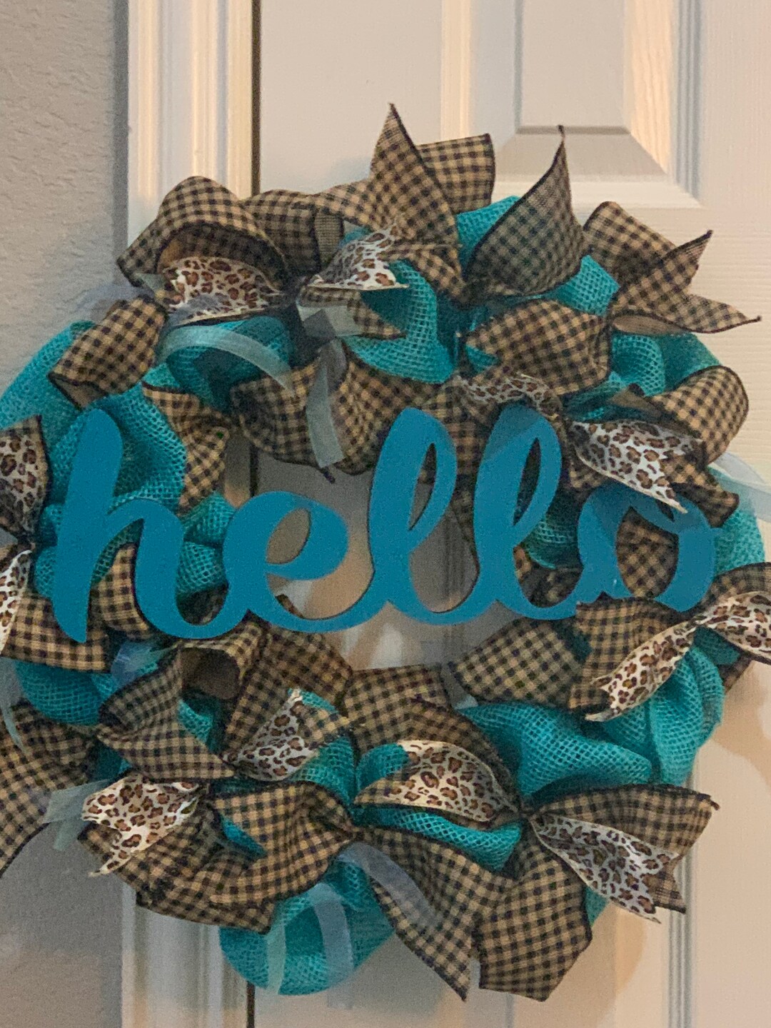 Turquoise Hello Wreath - Etsy