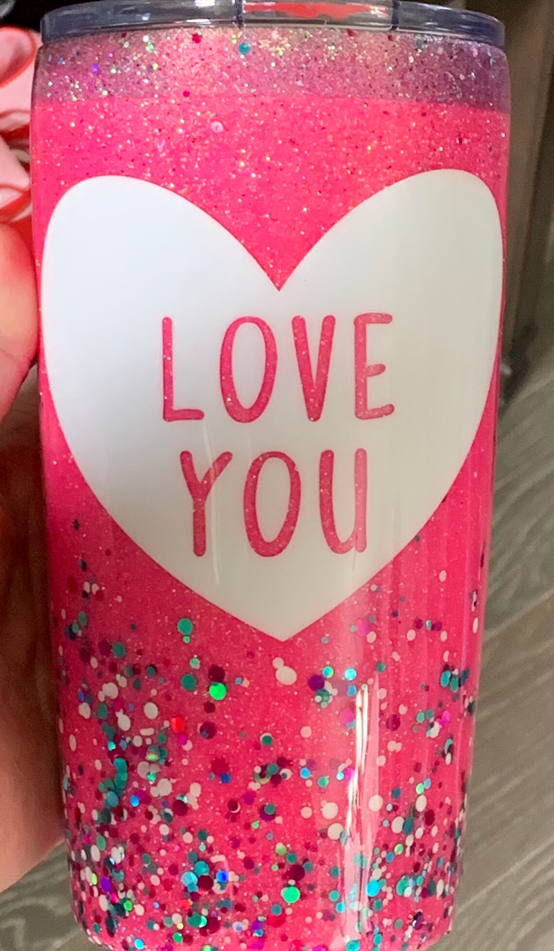 Valentines Tumbler I Love You Cup Personalized Glitter Cup - Etsy