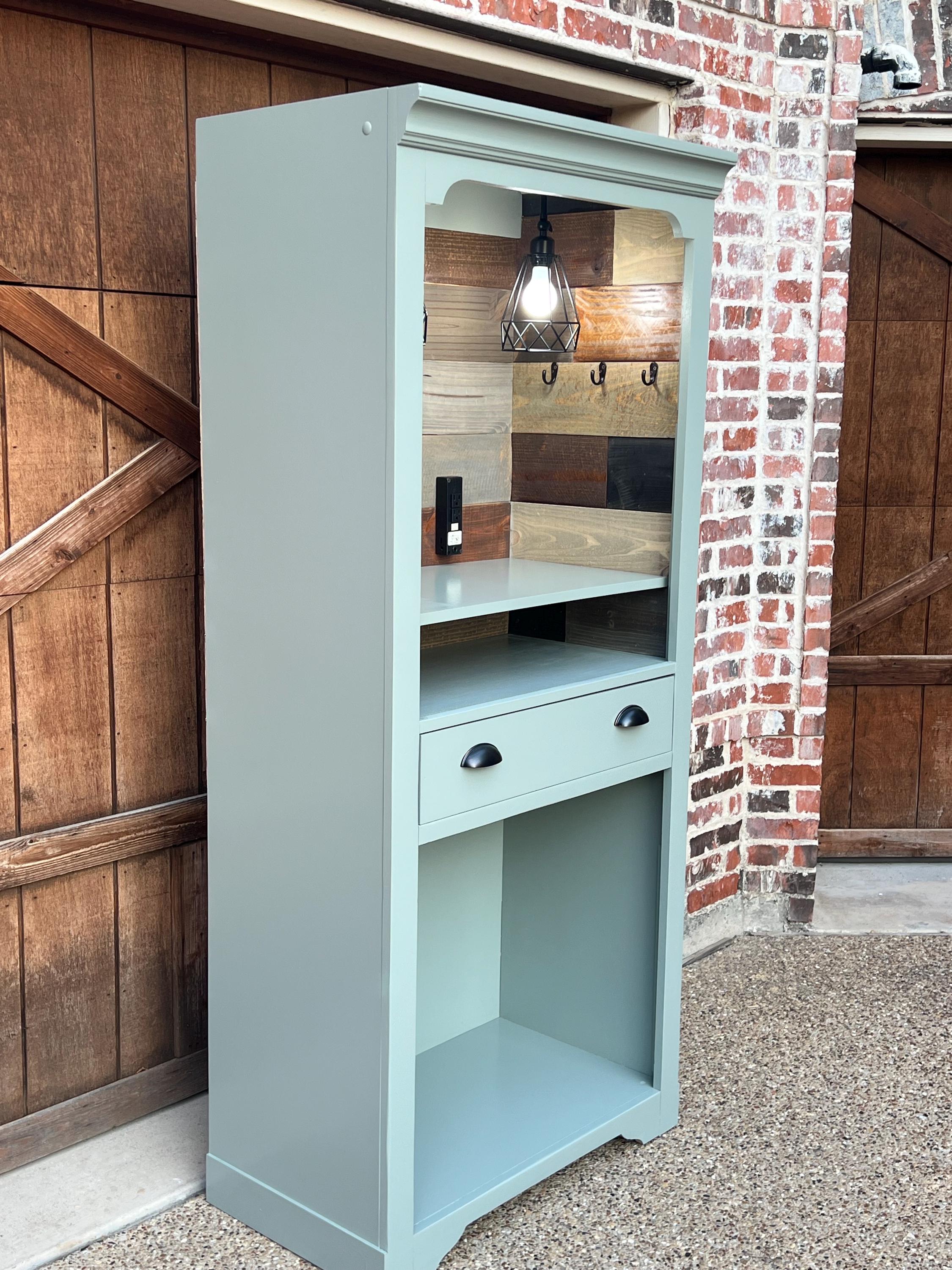Evergreen Fog Broyhill Coffee Hutch, Fridge Space Lower Cabinet, Barn ...