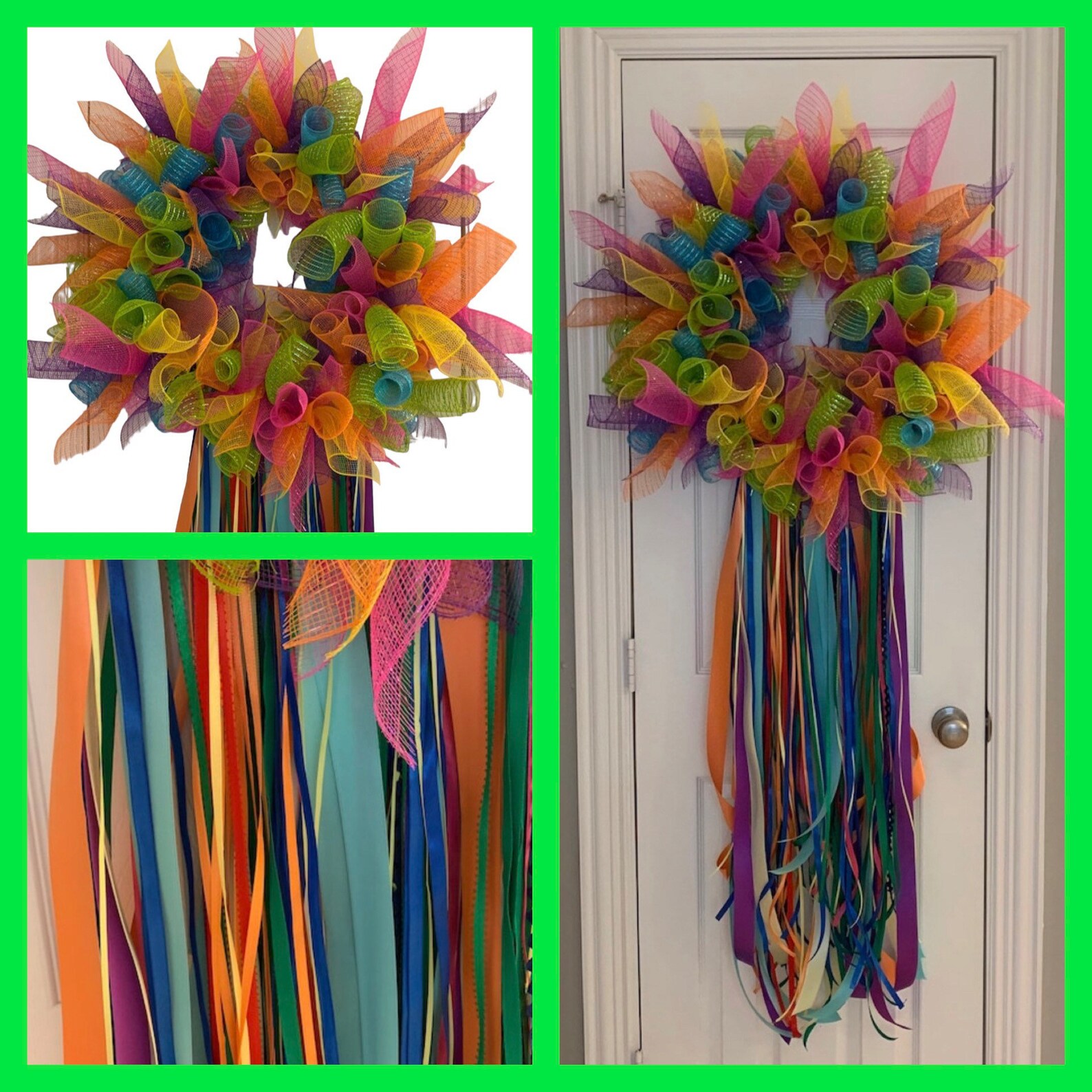 Fiesta Wreath Celebration Wreath Multicolored Wreath Party - Etsy