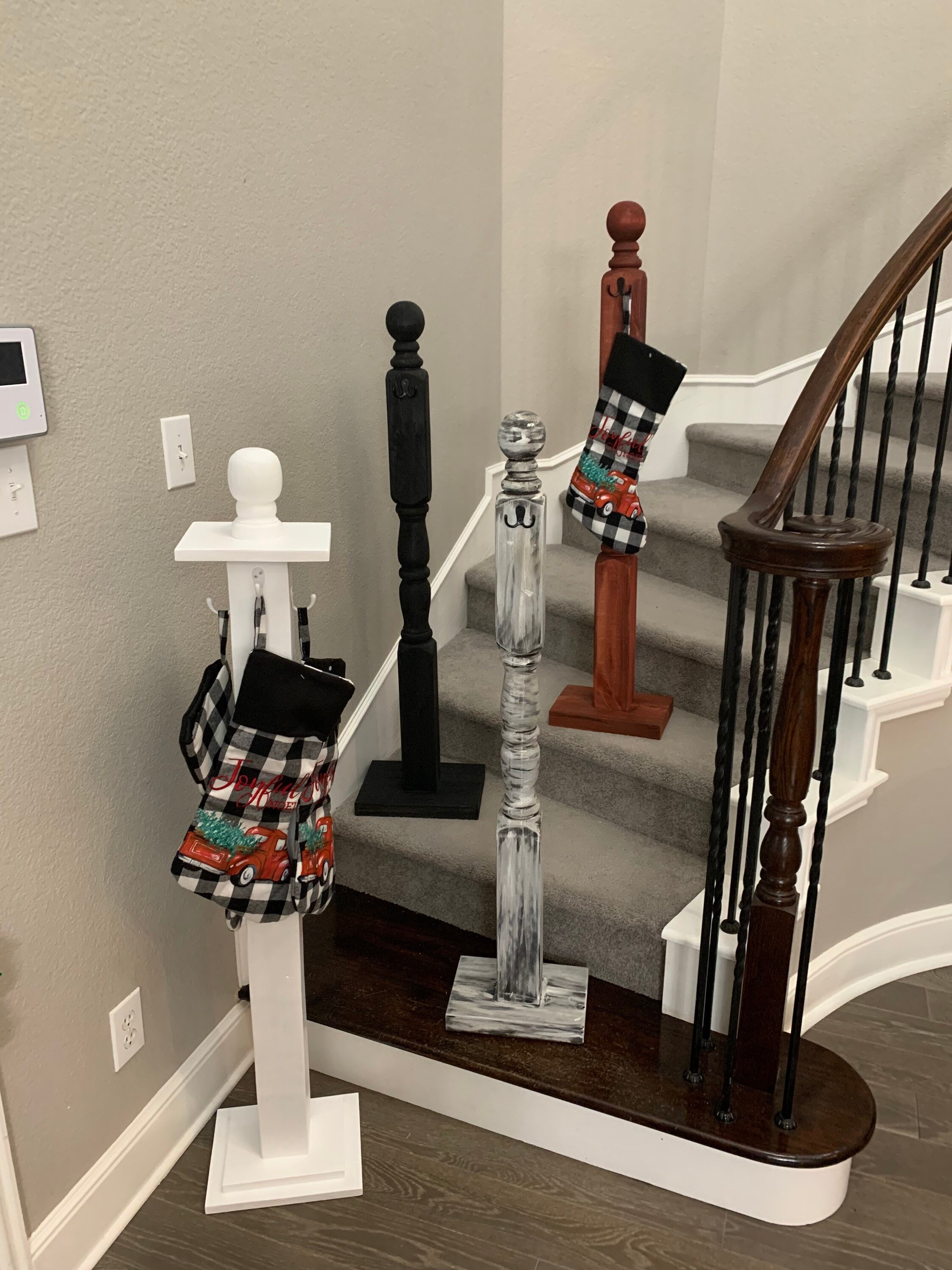Wood Banister Post Christmas Stocking Holder Signs - Etsy