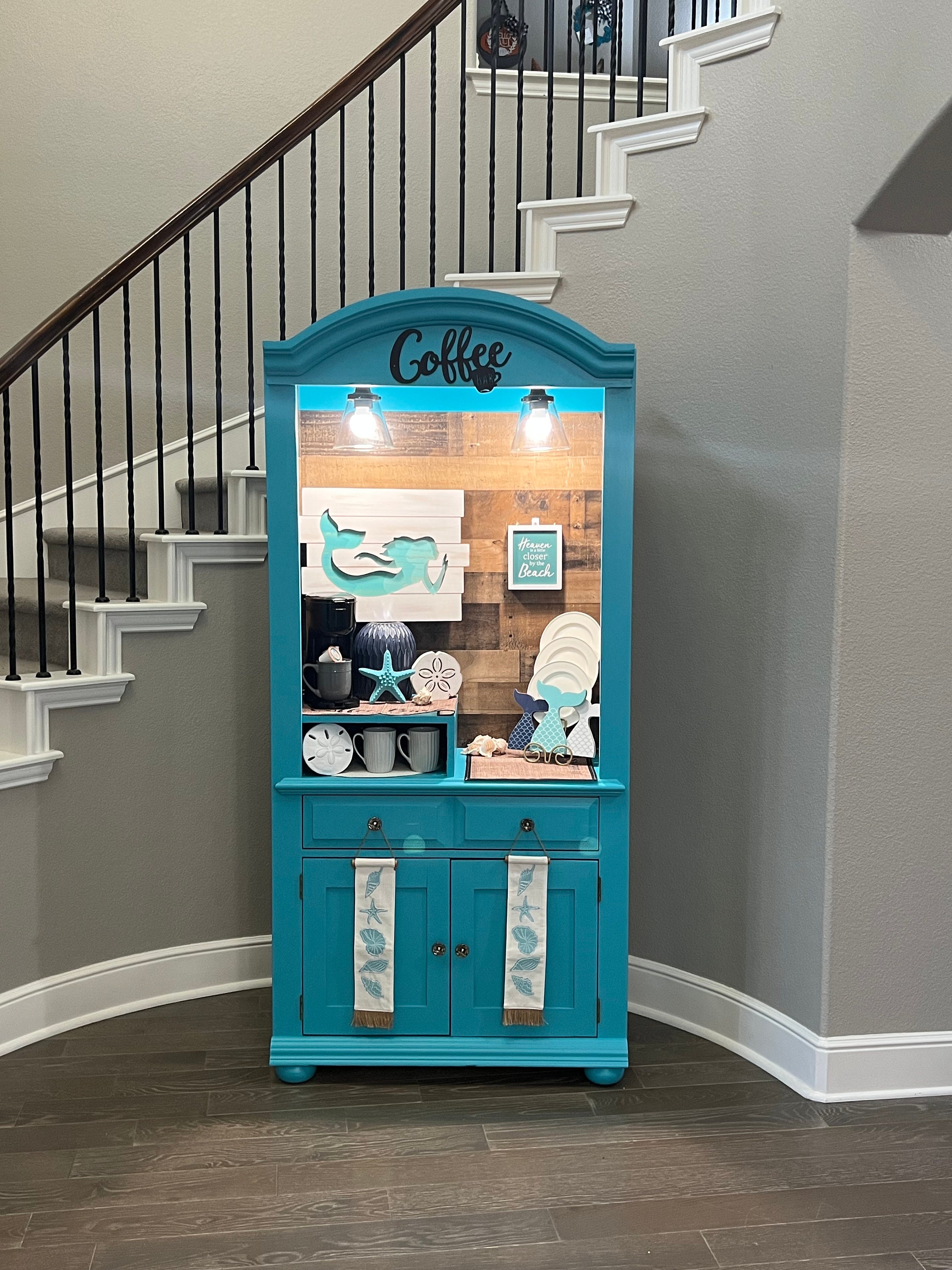 Beach Decor, Figi Color Coffee Cabinet, Coastal Themed Hutch - Etsy