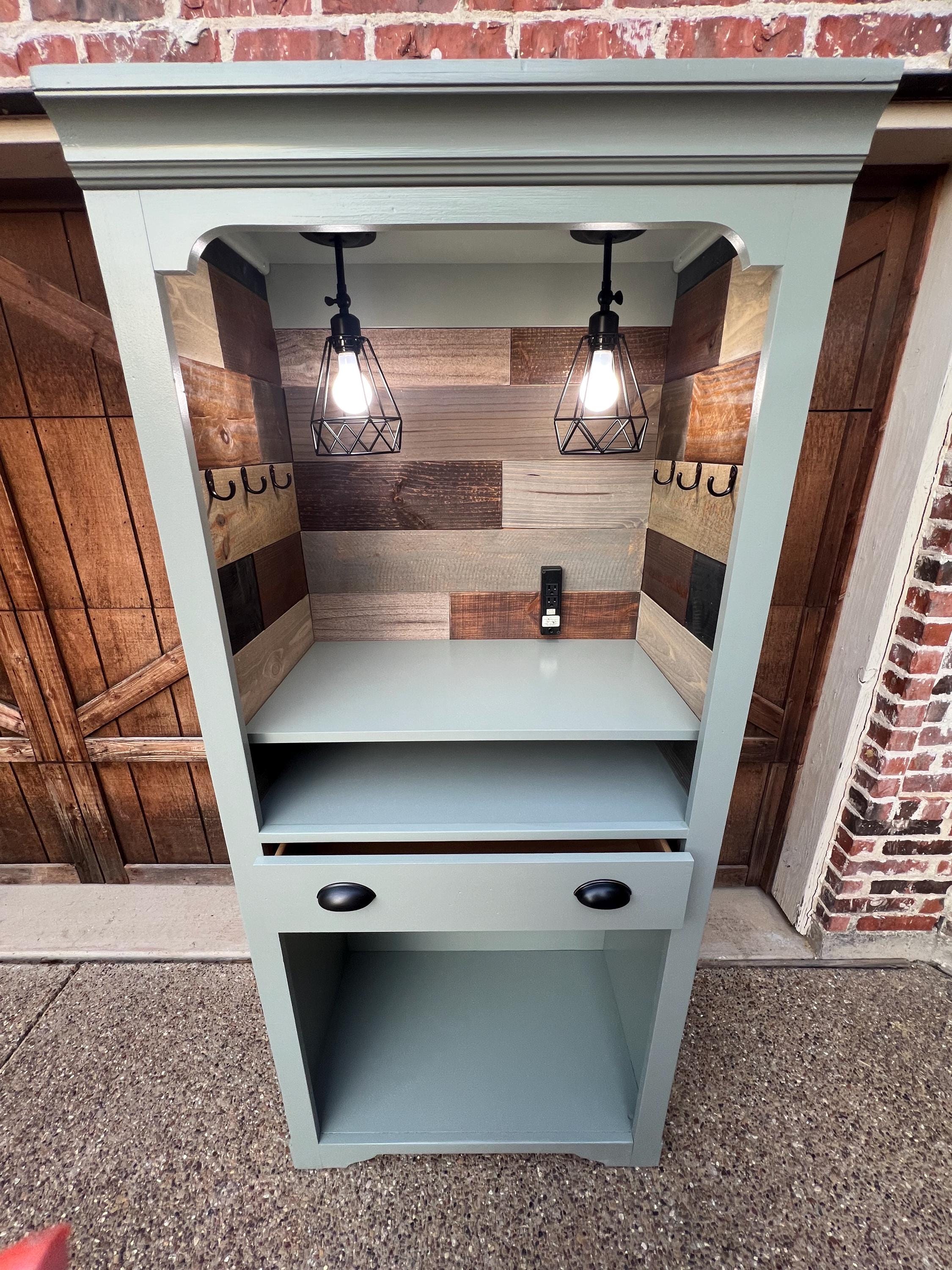 Evergreen Fog Broyhill Coffee Hutch, Fridge Space Lower Cabinet, Barn ...