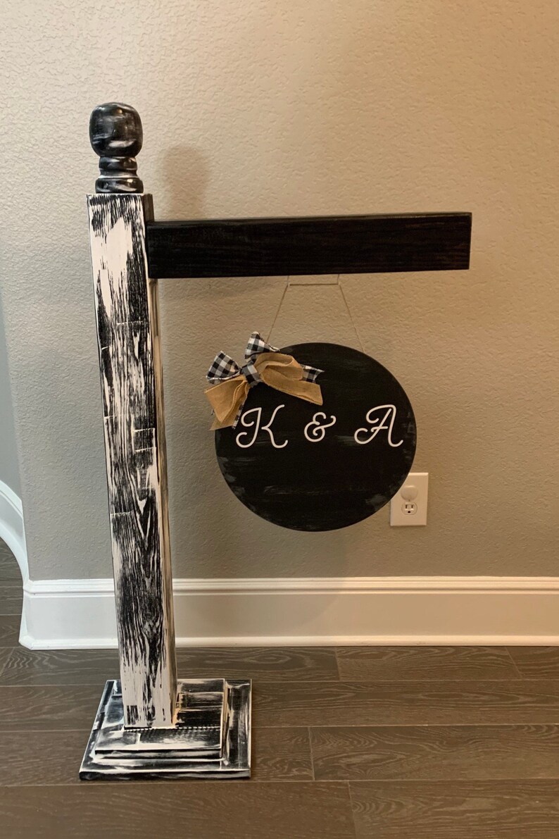Banister Post, With a FREE Personalized Sign, Wooden Sign Holder, Wood ...
