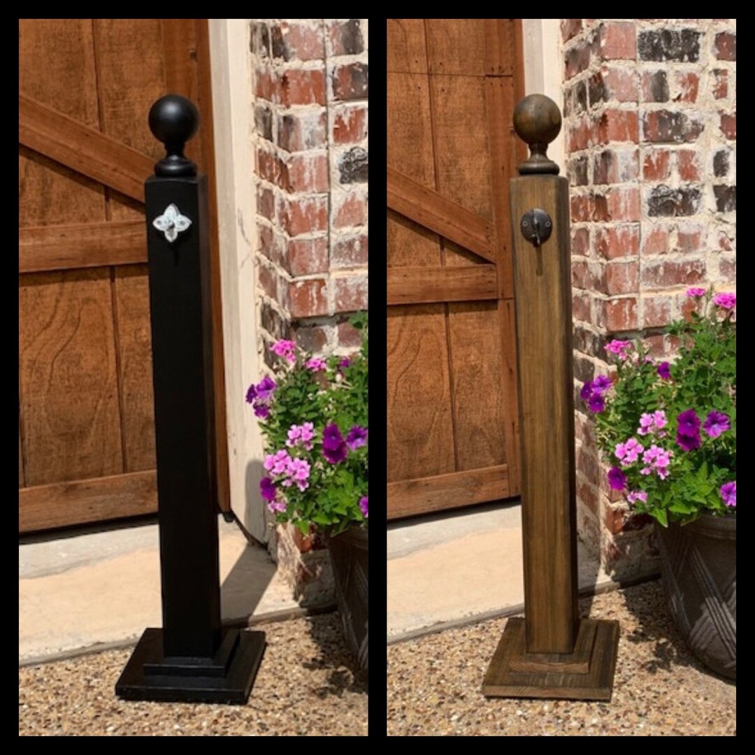 Wooden Banister With Hook for Front Entry Way, Porch Sign Post, Front ...
