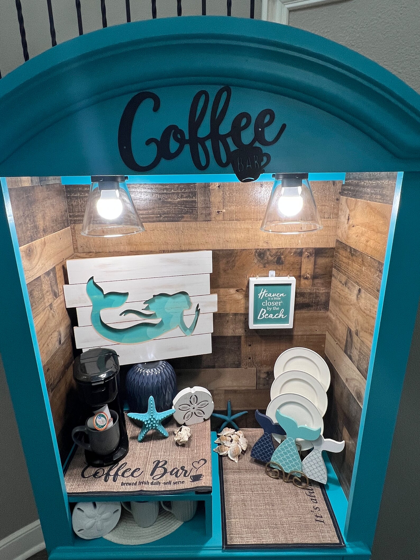 Beach Decor, Figi Color Coffee Cabinet, Coastal Themed Hutch - Etsy
