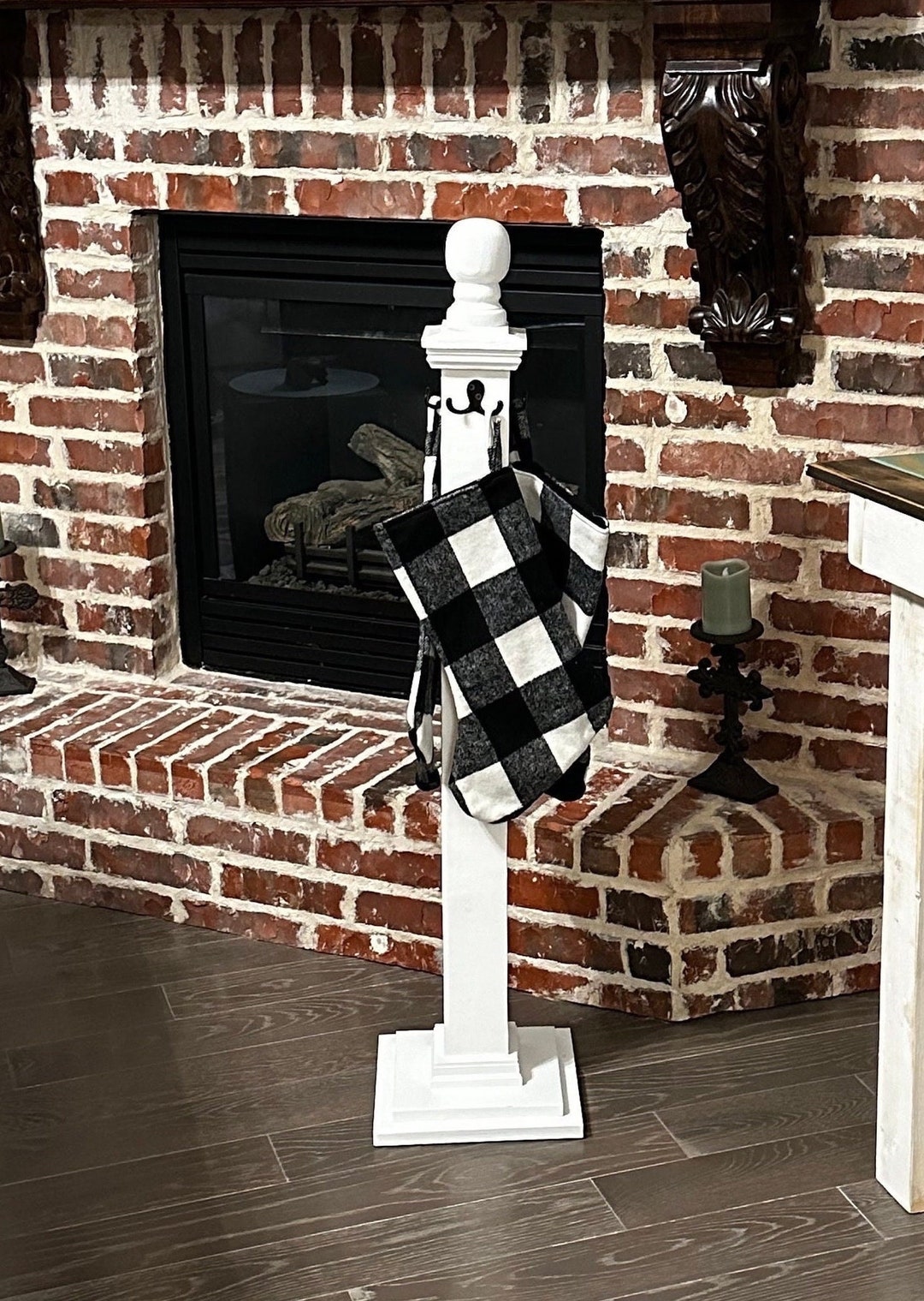 Christmas Stocking Post, Wood Banister Post With Removable Poles - Etsy