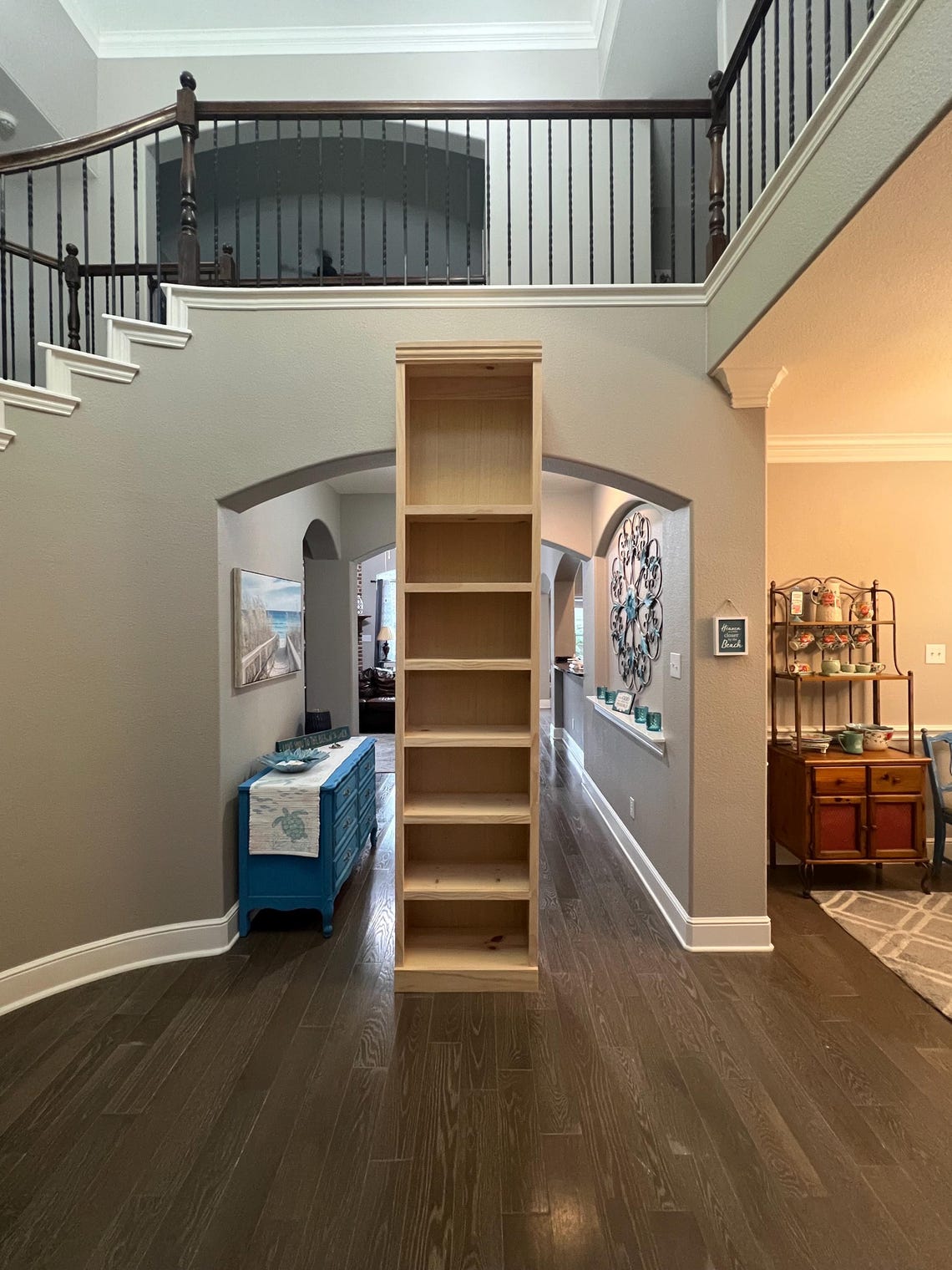 9 Foot Tall Custom Pine Bookcase, Customizable With Paint, Stain ...