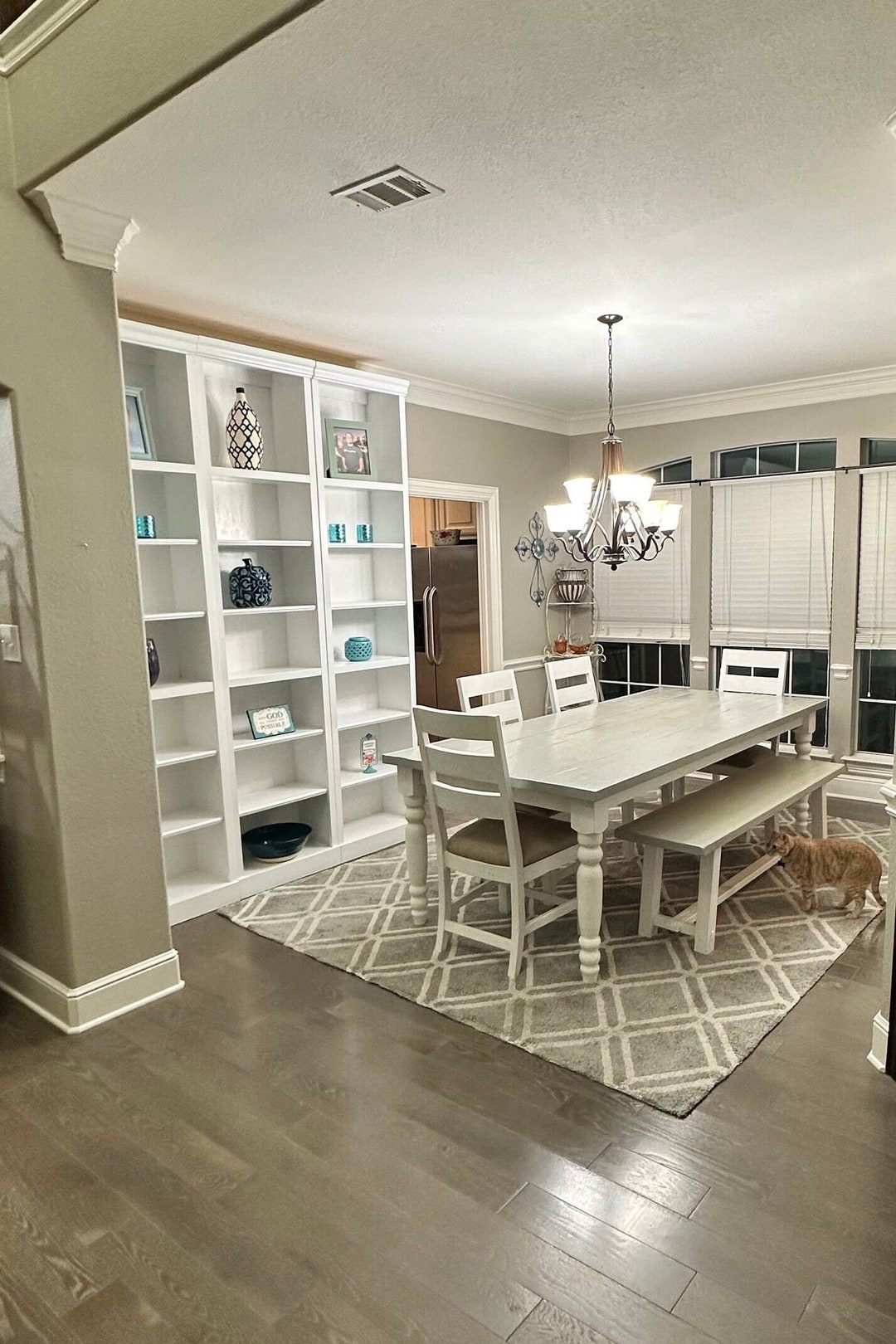 8.5 Feet Tall Custom Bookshelves, Solid Pine Wood, White Paint With ...