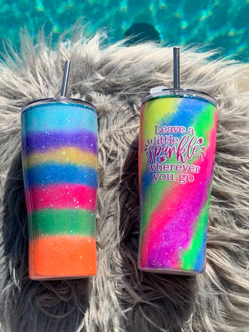 Glitter Tumbler Rainbow Glitter Sparkle Cup Personalized - Etsy