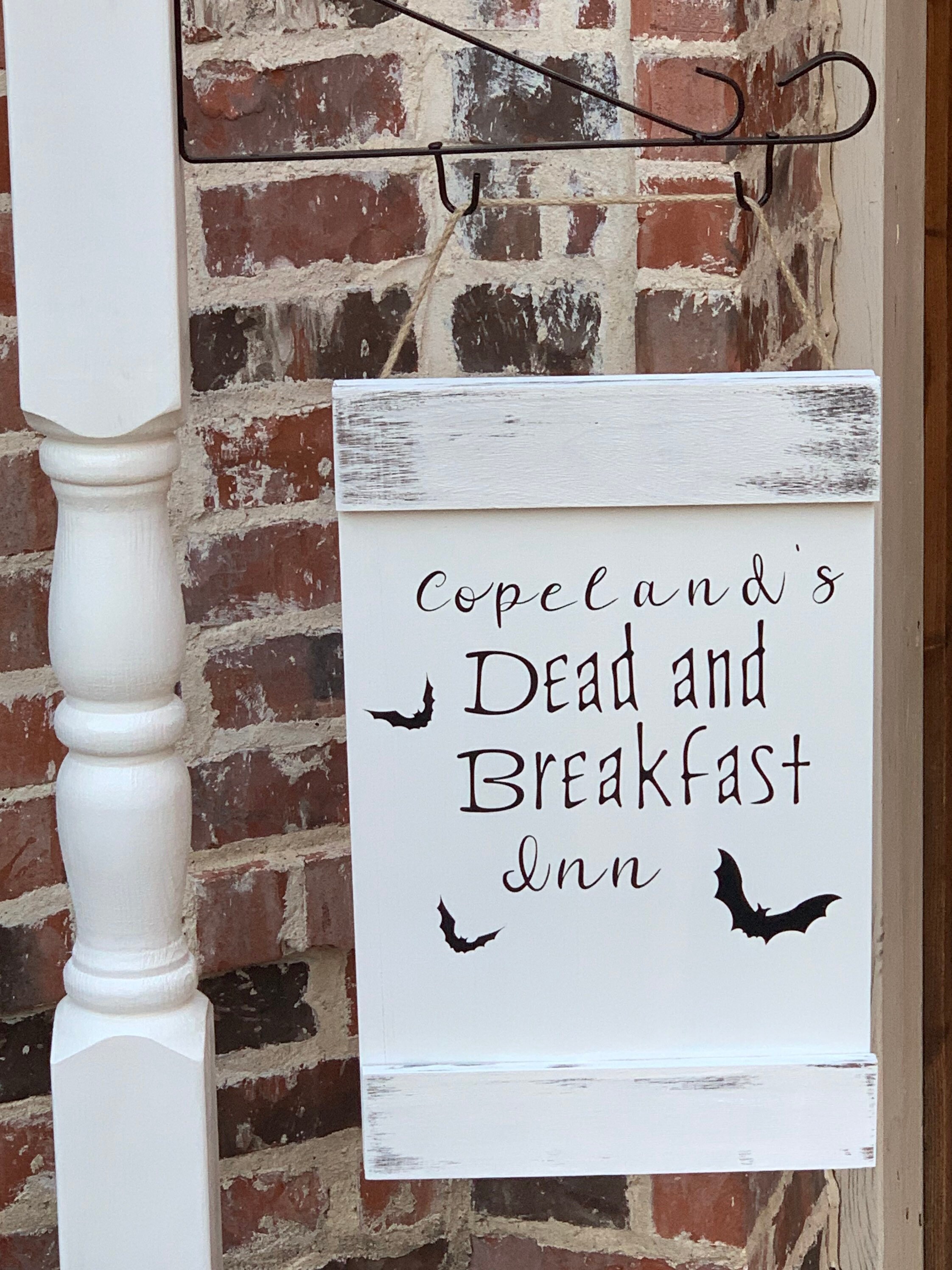 Banister Post & Halloween Sign Wood Stake Sign Holder - Etsy