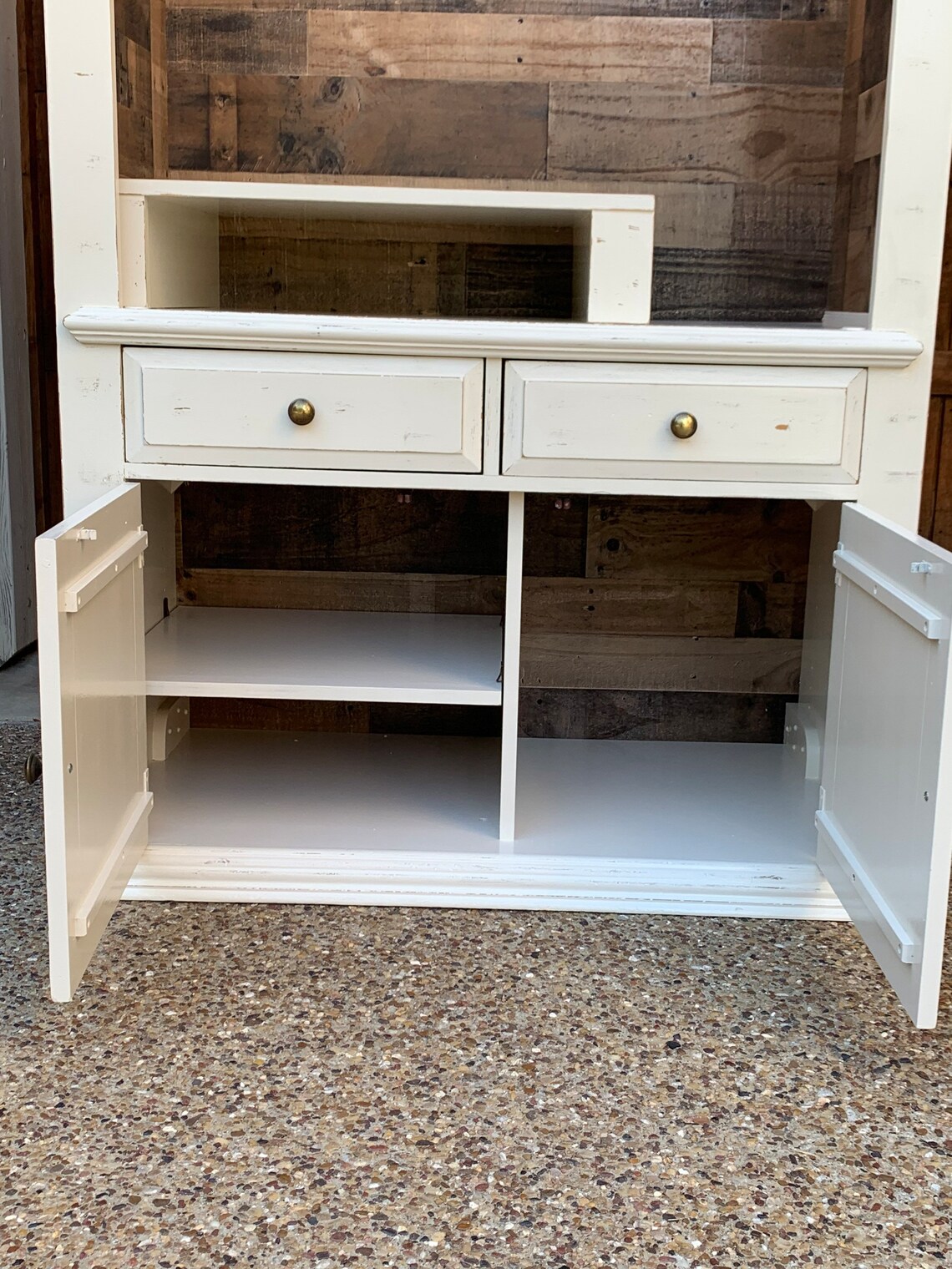 Distressed/antique White Beverage Armoire Bar - Etsy