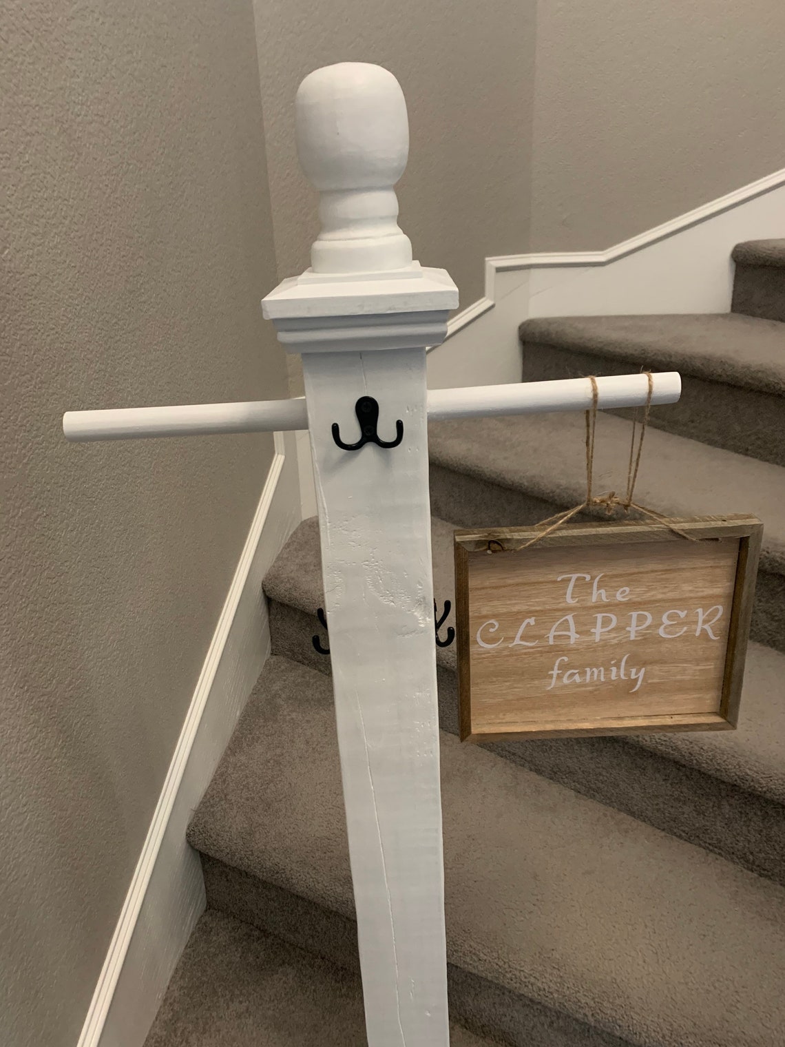 Personalized Banister Post Wood Banister Stocking Holder | Etsy