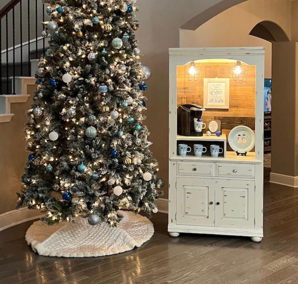 Distressed Hutch Antique White Cabinet Farmhouse Furniture - Etsy