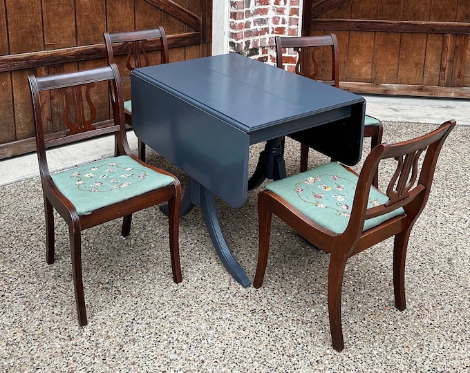 Vintage Duncan Phyfe Style Mahogany Drop Leaf Dining Table W/ Jefferson ...